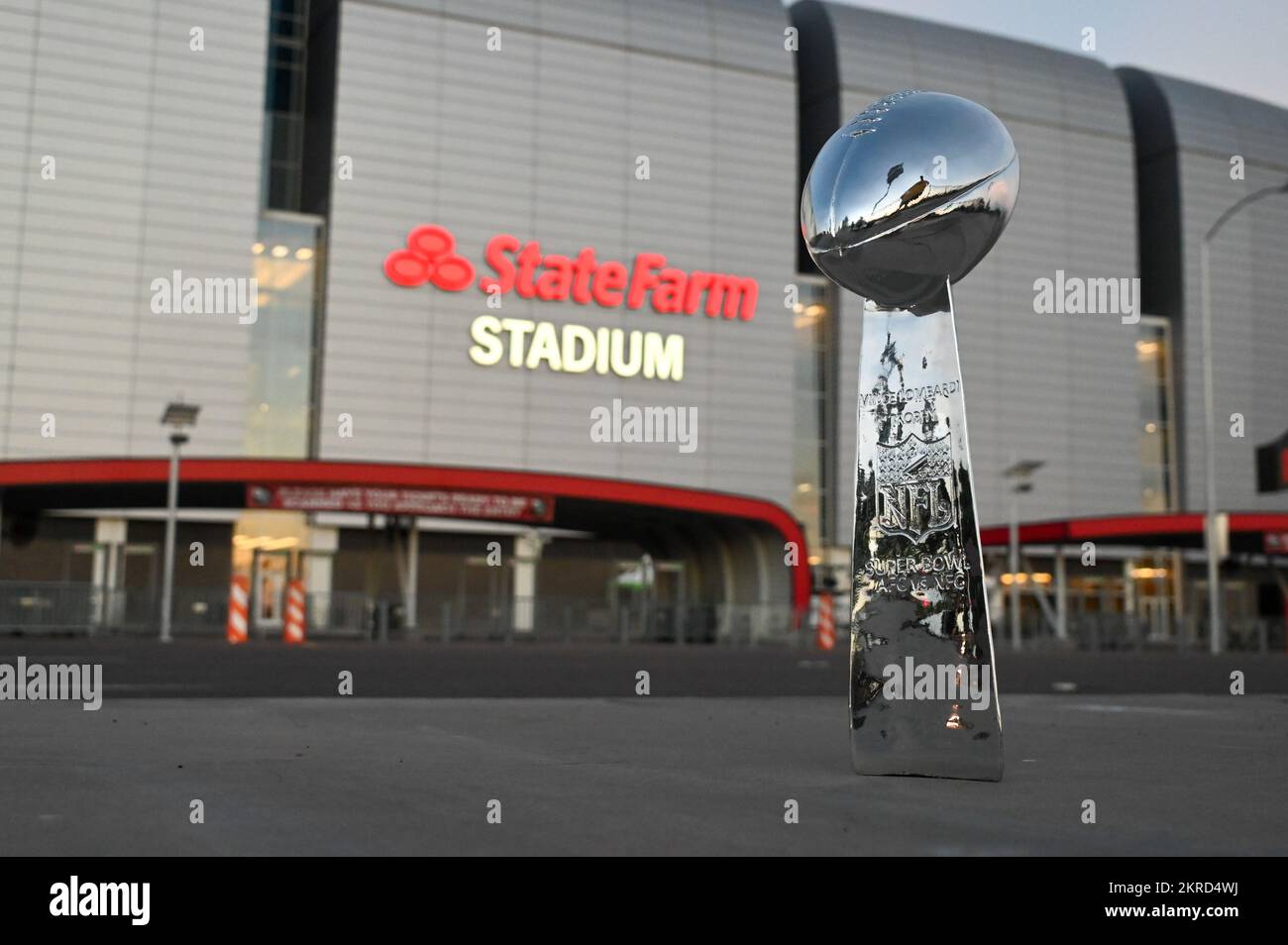 A general overall view of Super Bowl Vince Lombardi Trophy and State ...