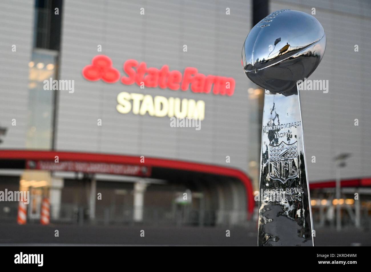 A general overall view of Super Bowl Vince Lombardi Trophy and State ...