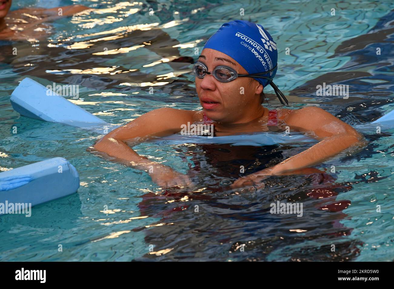 U.S. Marine Corps Gunnery Sgt. Denise Medina with Wounded Warrior ...
