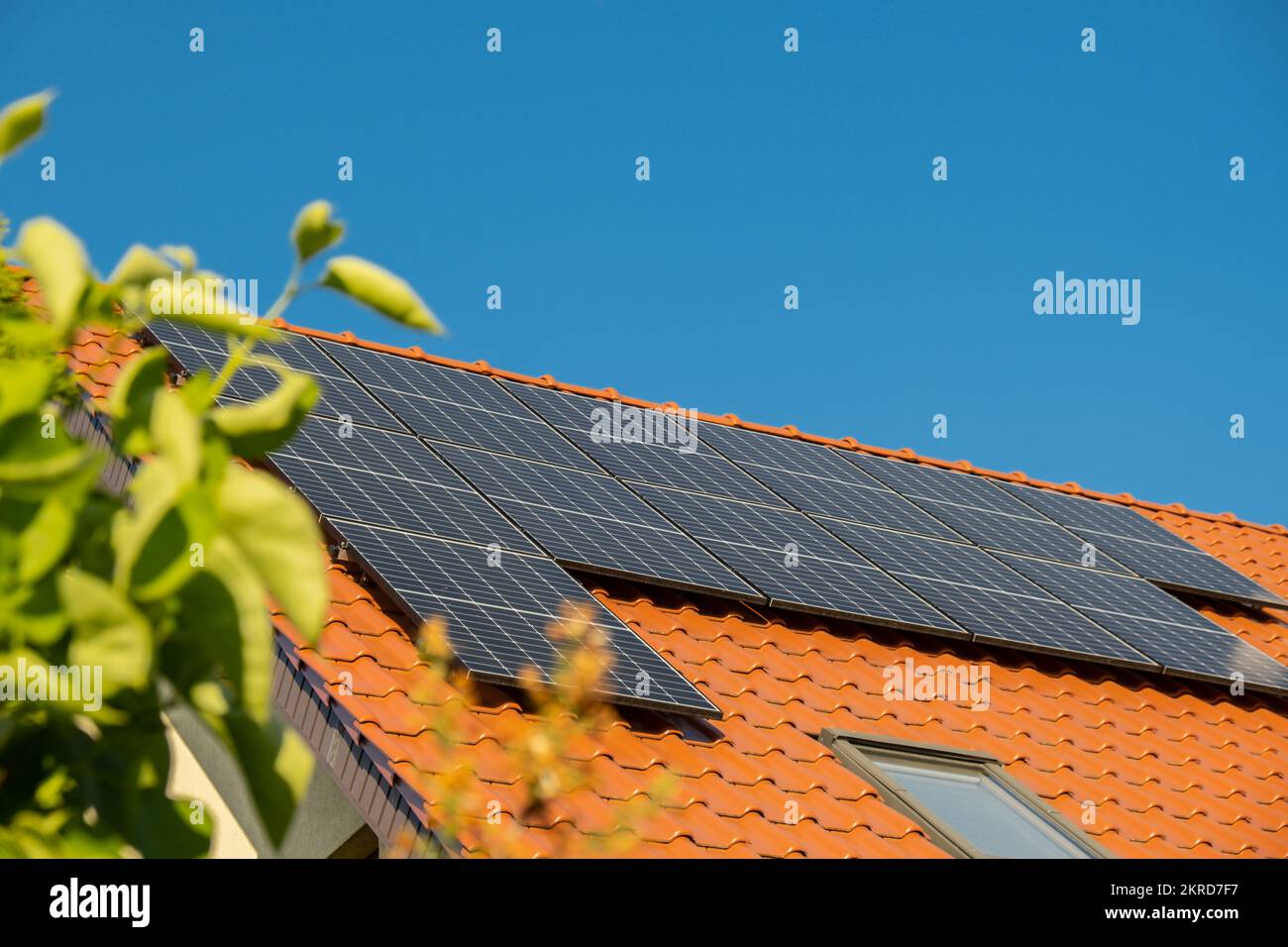 New ecologic house with solar panels Alternative to conventional energy ...