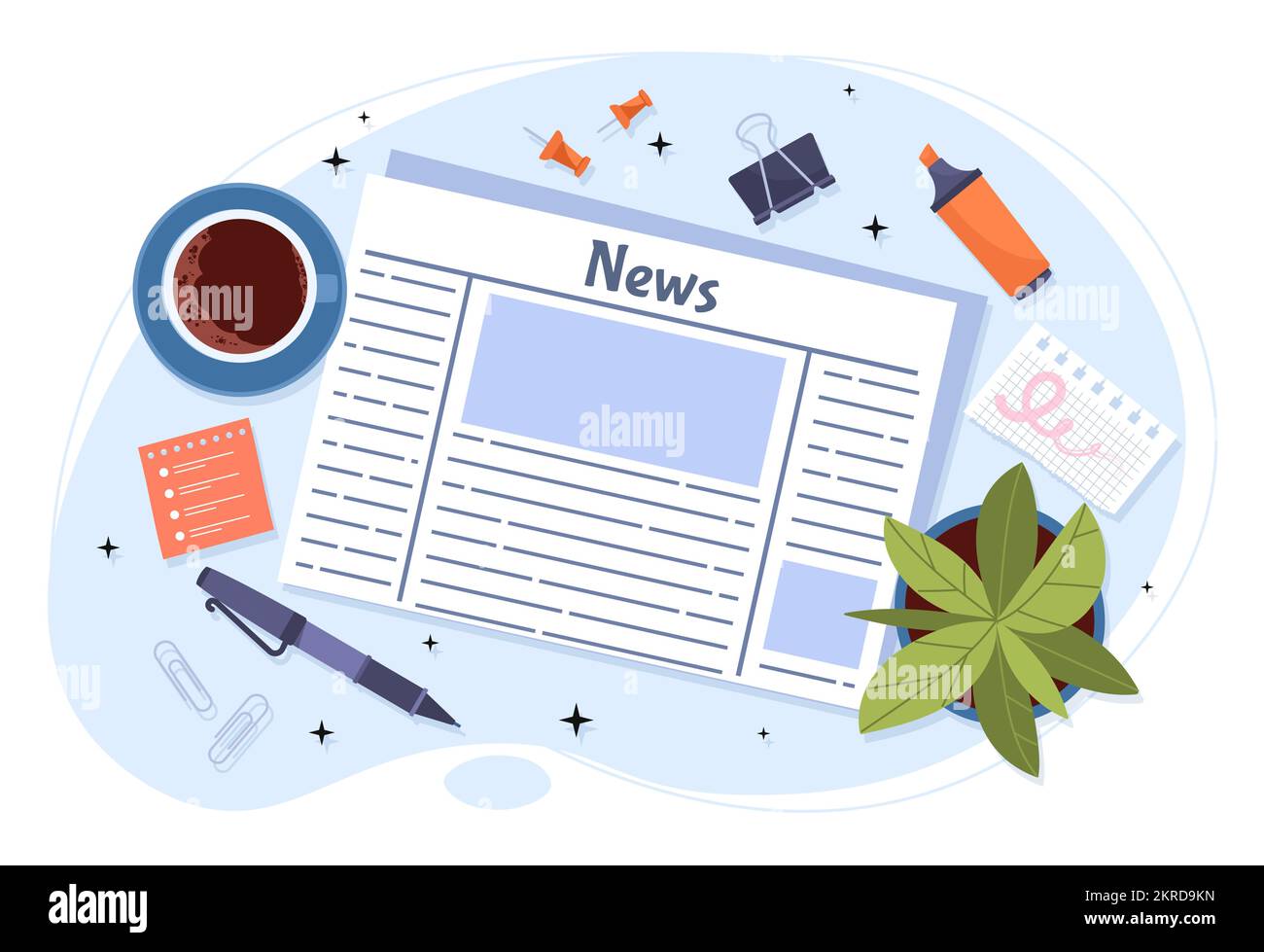 Newspaper top view Stock Vector Image & Art - Alamy