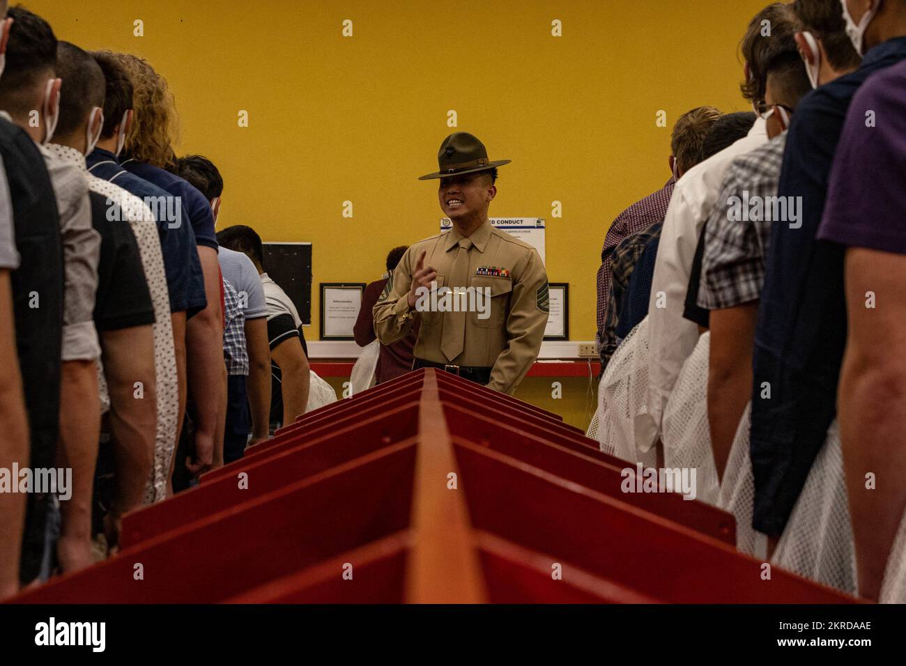 U.S. Marine Corps, Staff Sgt. Bac Le, a drill instructor with India ...
