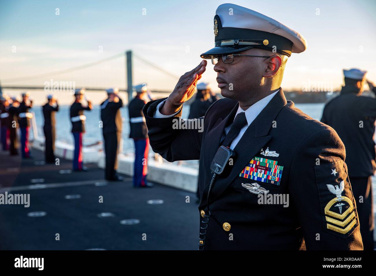 U.S. Navy Senior Chief Hospital Corpsman Gary Cherry, assigned to the ...