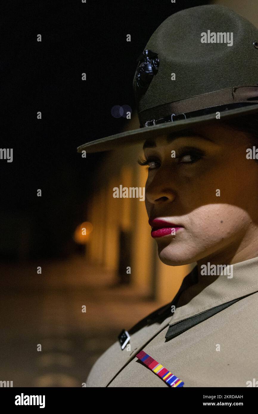 U.S. Marine Corps, Sgt. Gladys Ruiz, a drill instructor with India ...