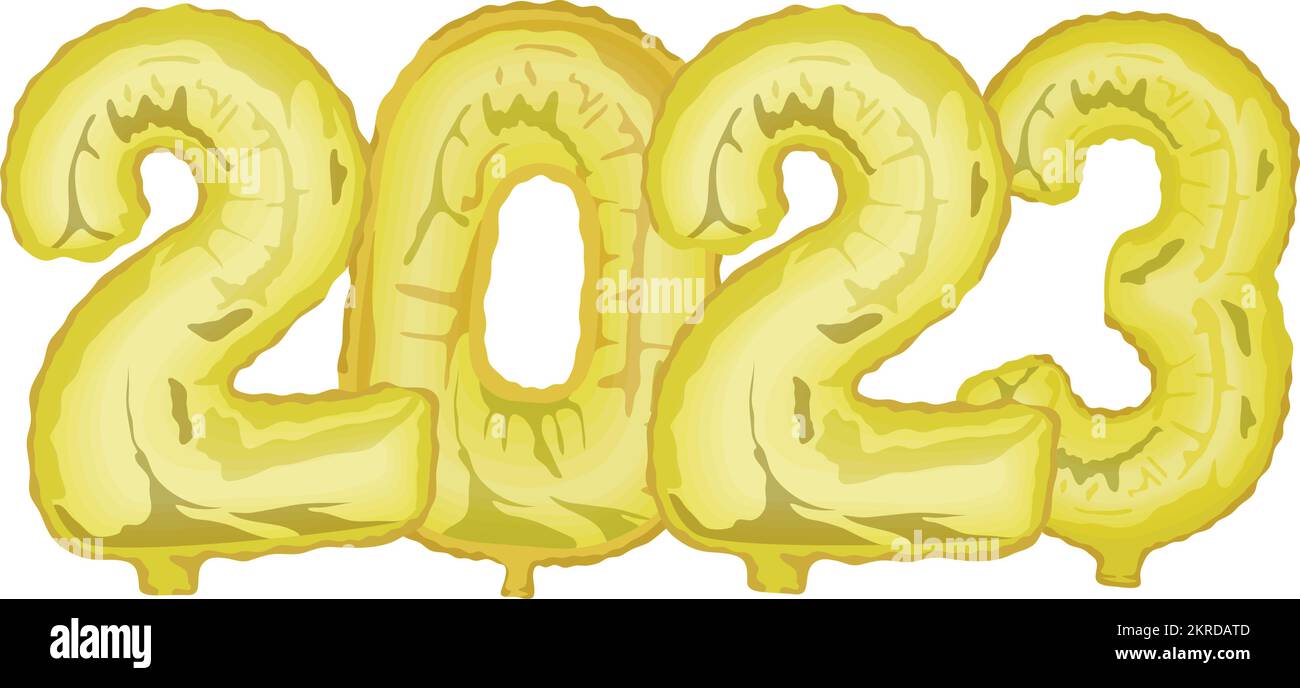 golden 2023 numbers balloons helium icon Stock Vector Image & Art - Alamy