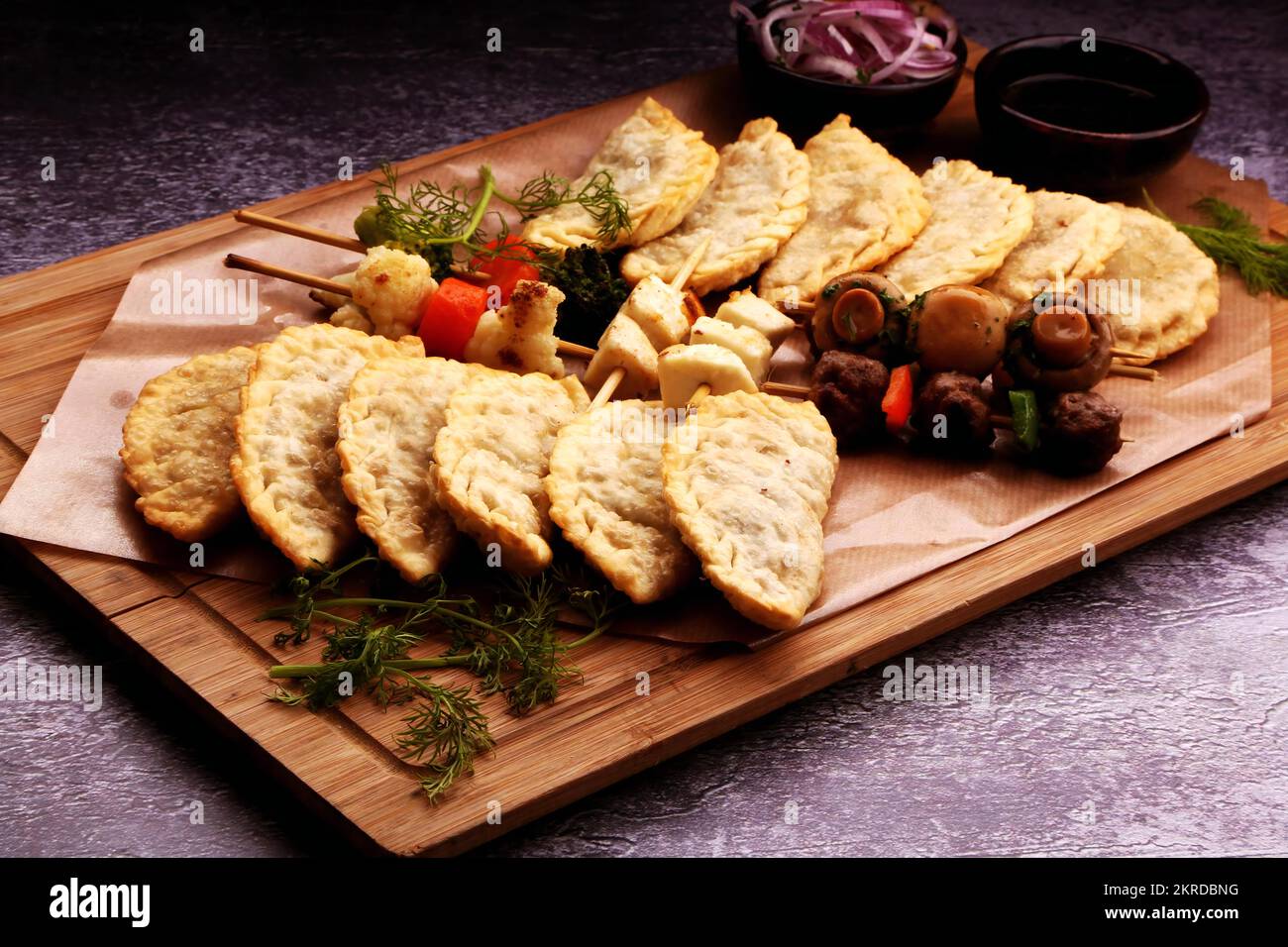 barbecue and huushuur Stock Photo - Alamy