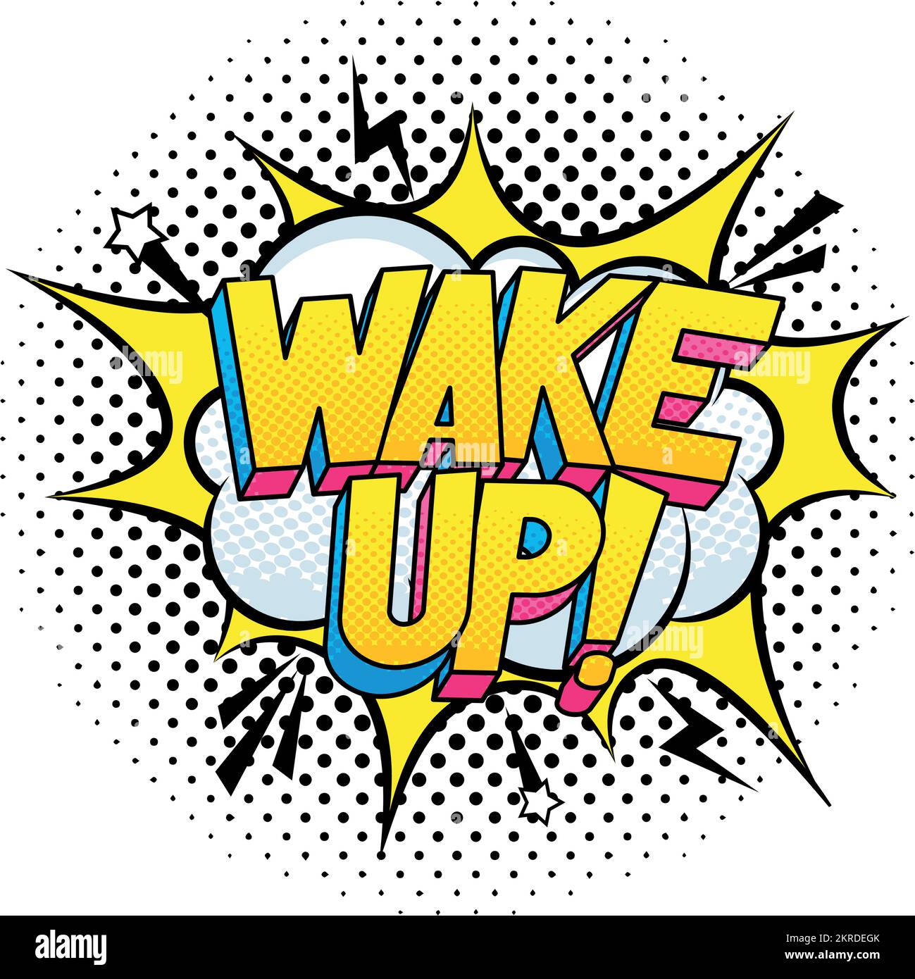wake up pop art lettering comic style poster Stock Vector Image & Art ...