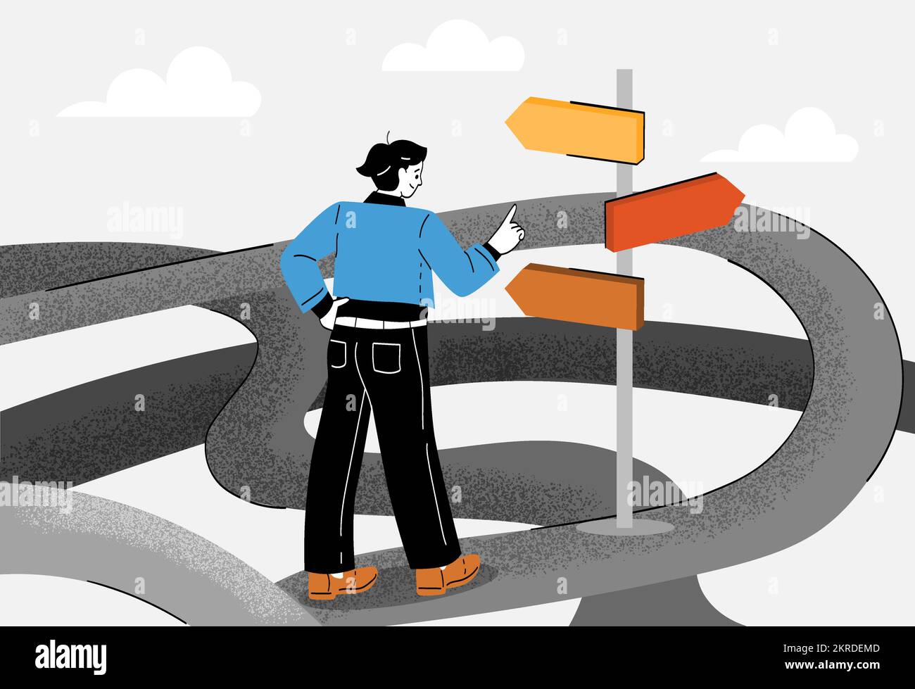 Concept confusion choosing right path Stock Vector Images - Alamy