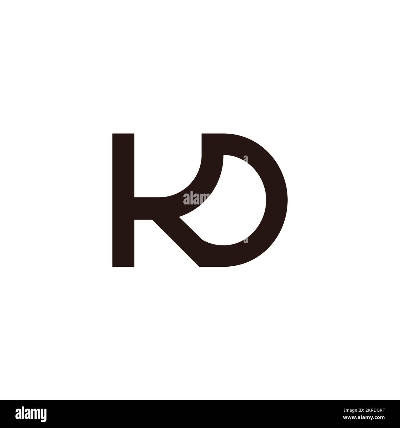 letter kd simple curves geometric line logo vector Stock Vector Image ...