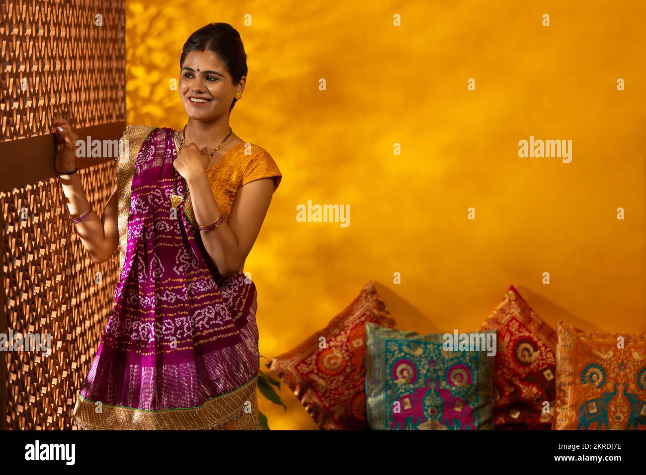 Portrait of married Gujrati woman looking outside Stock Photo - Alamy