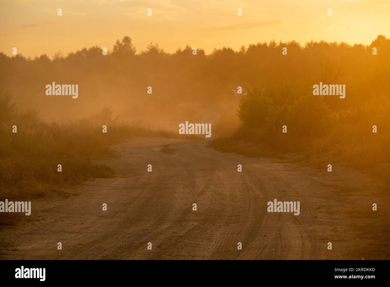 Road on the military training ground during sunset Stock Photo - Alamy