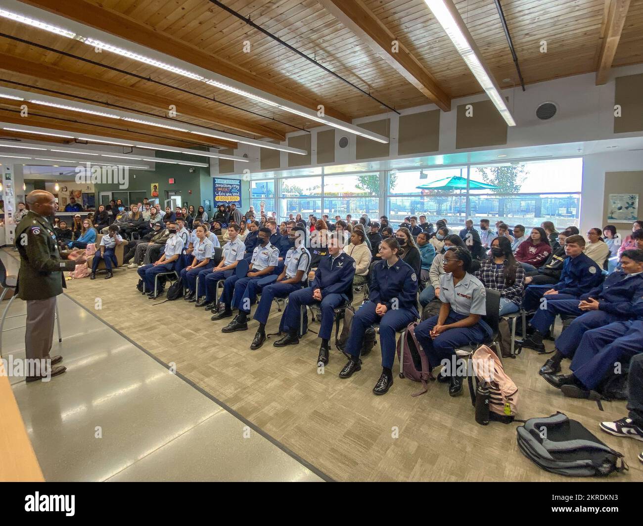 Vanden High School Junior Reserve Officer Corps (JROTC) students listen ...
