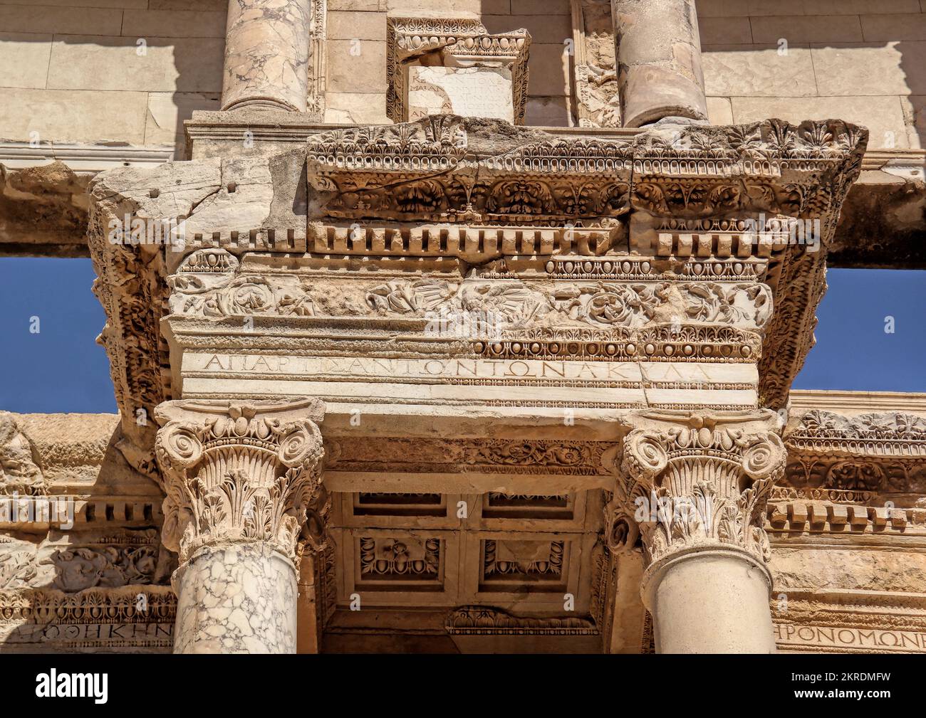 Izmir, Selcuk, Turkey, May. 2018: Details of Celsus Library facade in ...