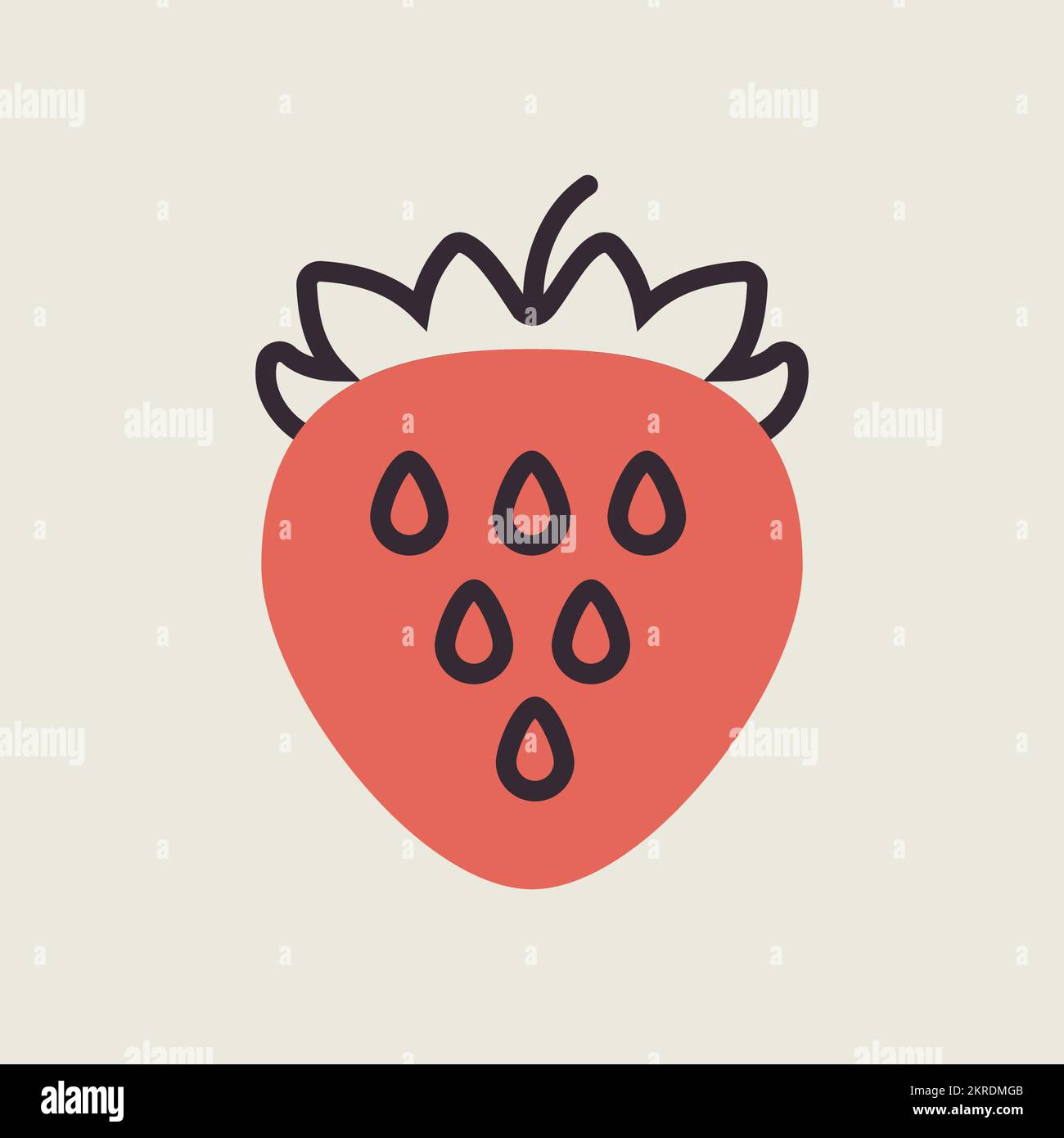 Strawberry vector icon. Graph symbol for food and drinks web site, apps ...