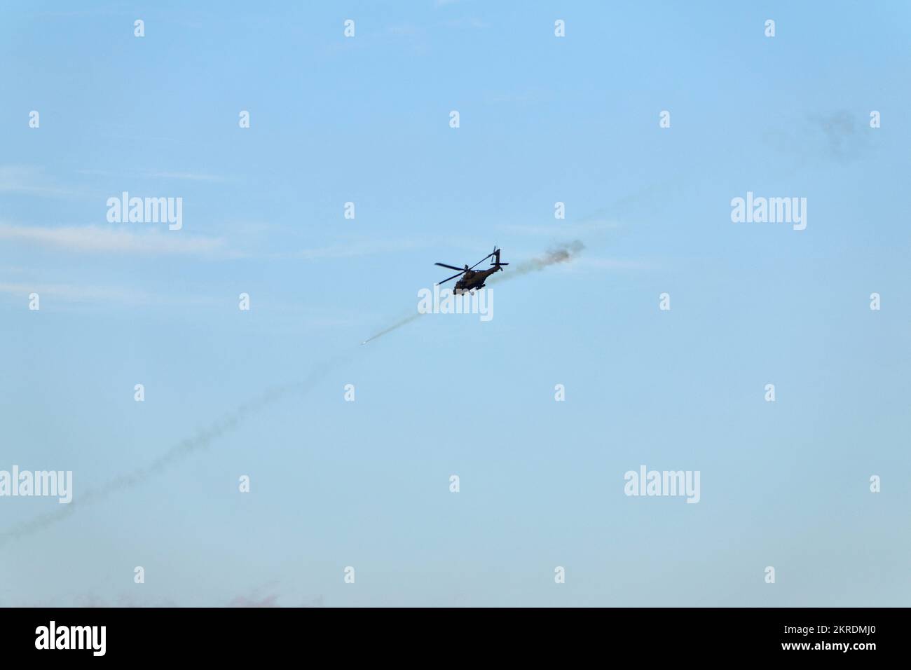 An AH-64E Apache helicopter from 4th Battalion, 2nd Aviation Regiment ...