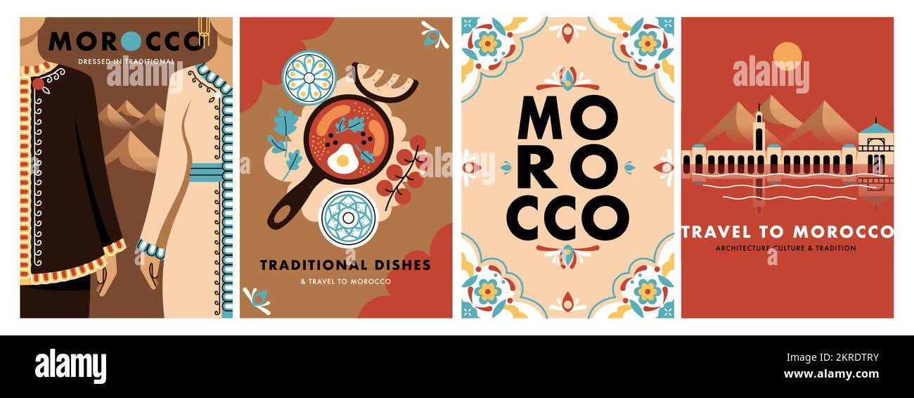 Travel morocco guide posters set Stock Vector Image & Art - Alamy