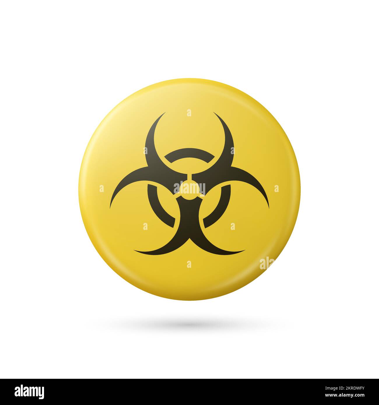 Vector Yellow Warning, Danger Biohazard Sign, Button Badge Icon ...