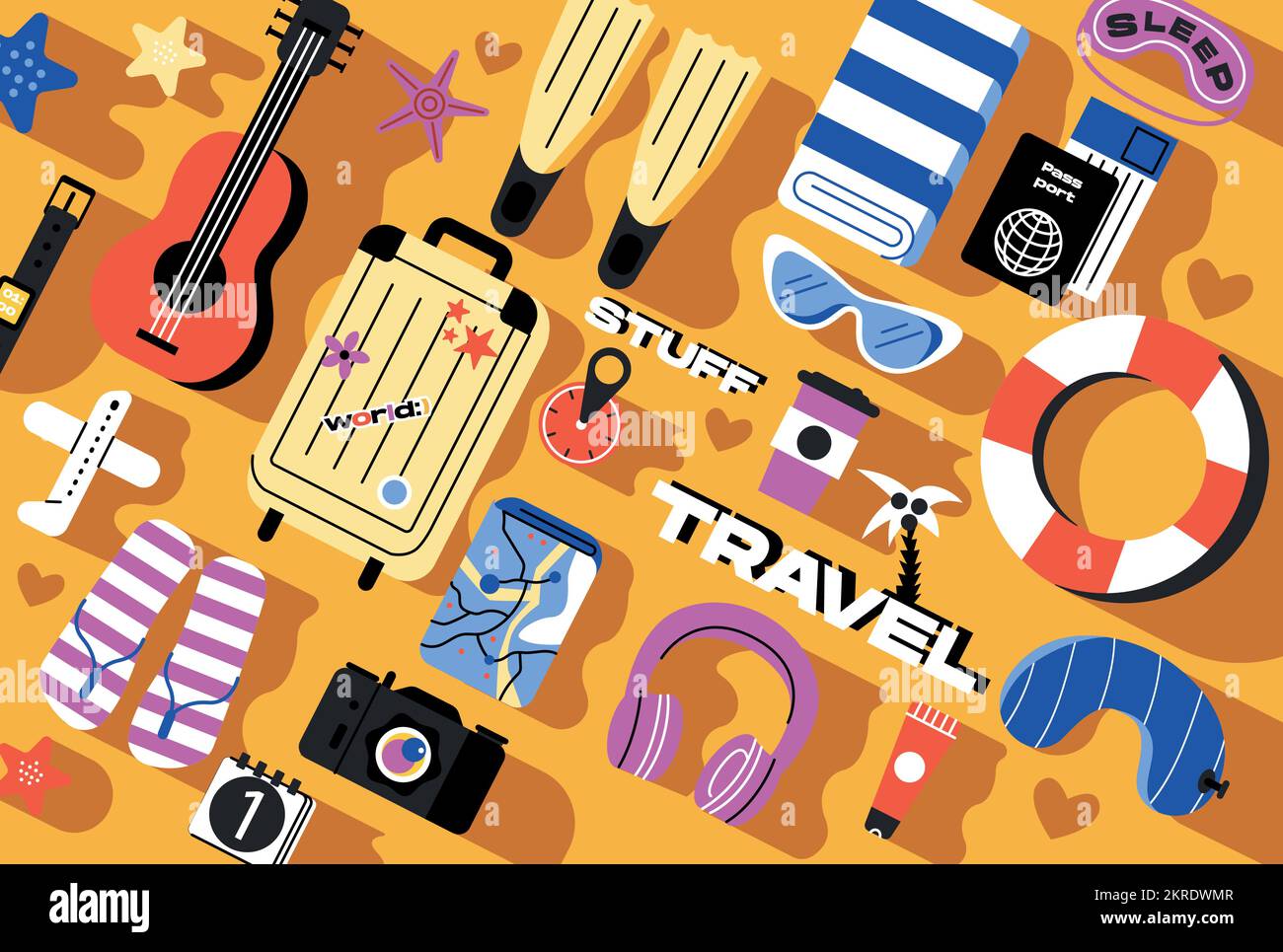 Set of Travel stuff Stock Vector Image & Art - Alamy