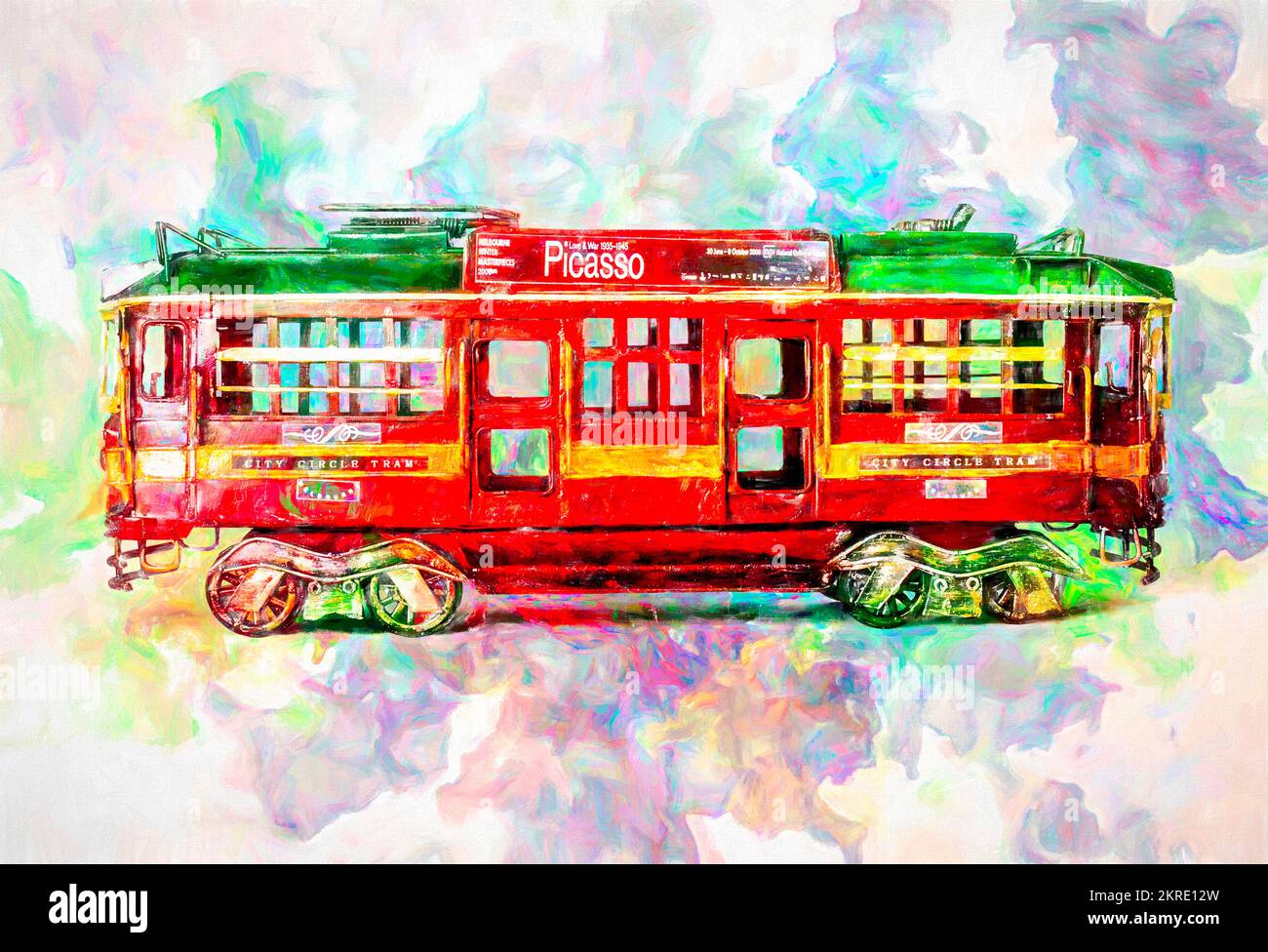 Watercolour digital art on a dreamy procession of colourful harmonies ...