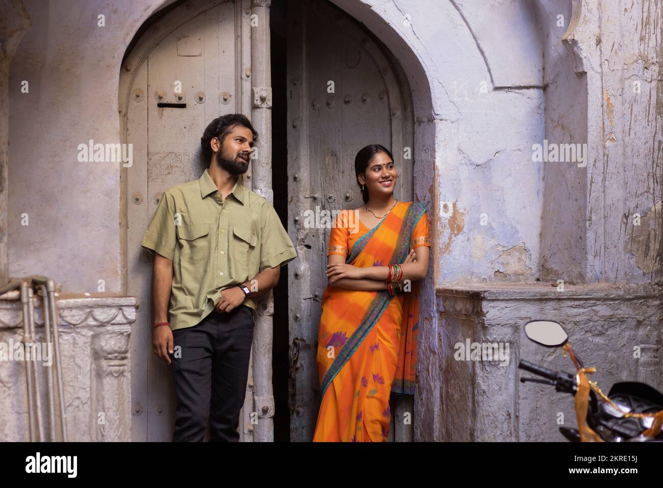 Old and young standing together hi-res stock photography and images - Alamy