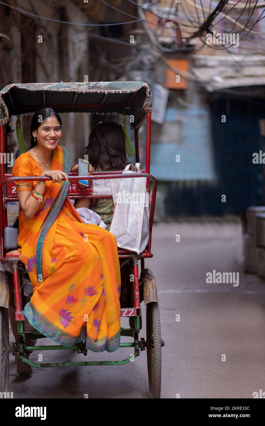 Delhi rickshaw woman hi-res stock photography and images - Alamy