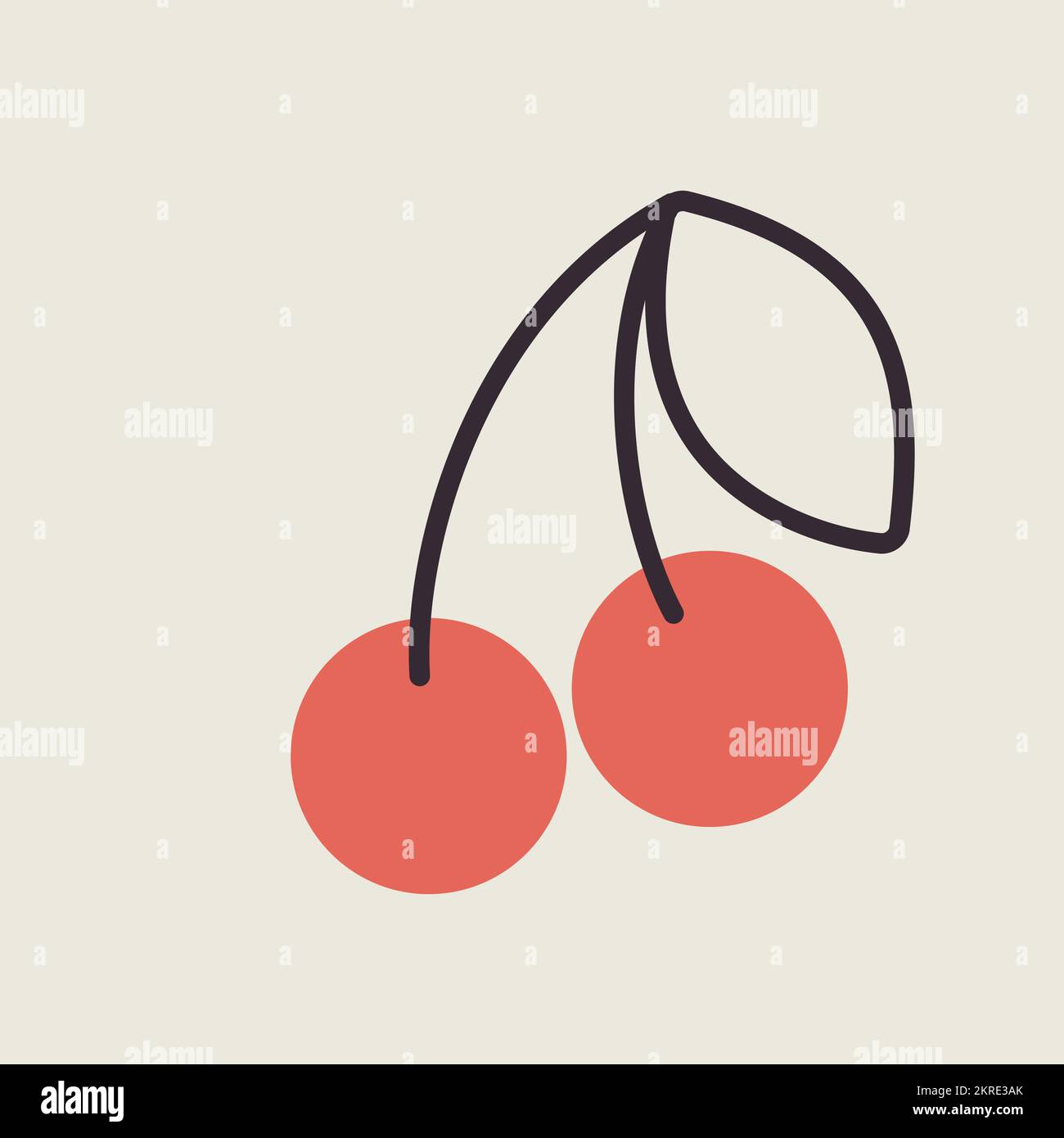 Cherry vector icon. Graph symbol for food and drinks web site, apps ...