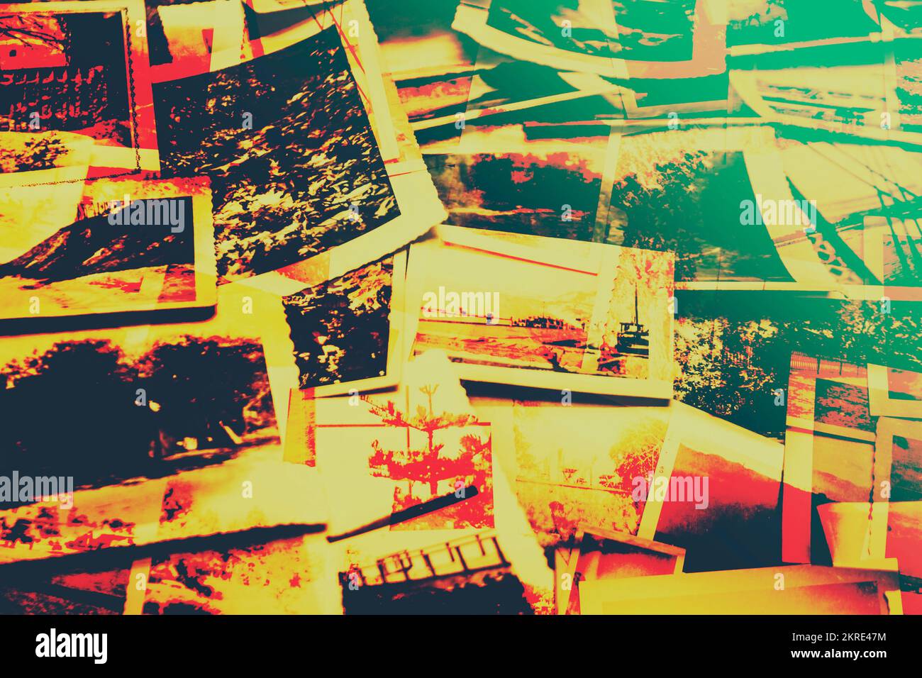 Double exposure and light flare picture background made from scattered ...