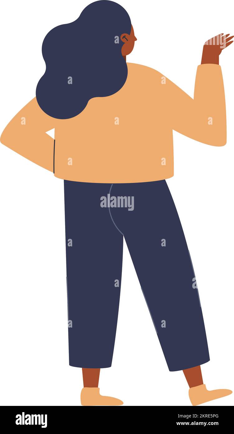 afro woman back position character Stock Vector Image & Art - Alamy