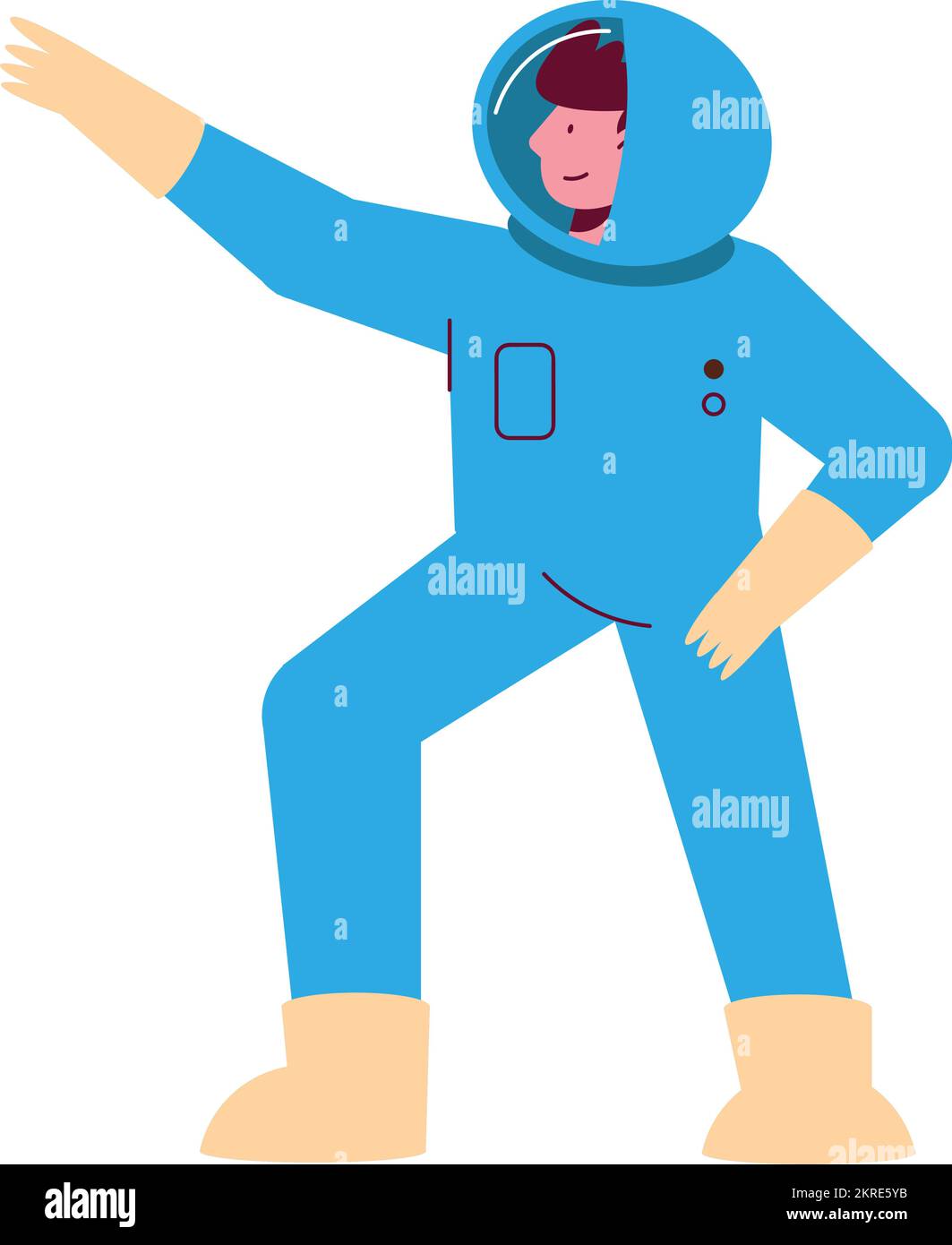 astronaut wearing blue uniform character Stock Vector Image & Art - Alamy
