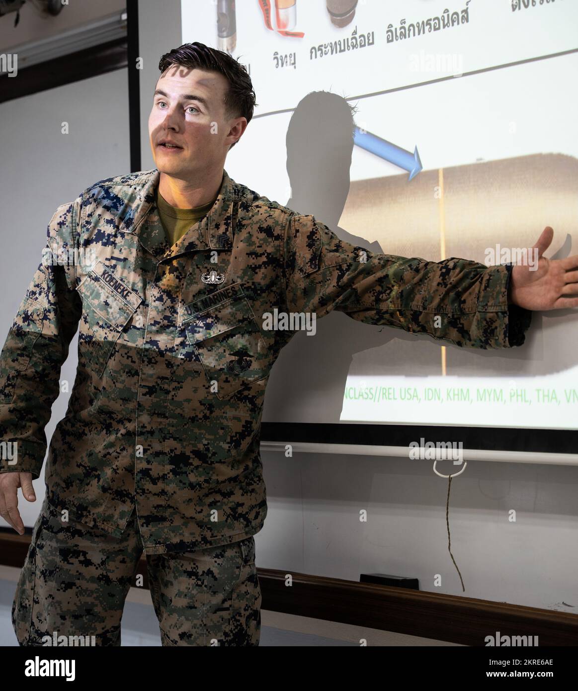 U.S. Marine Corps Sgt. Alex Koeneke, an Explosive Ordnance Disposal ...