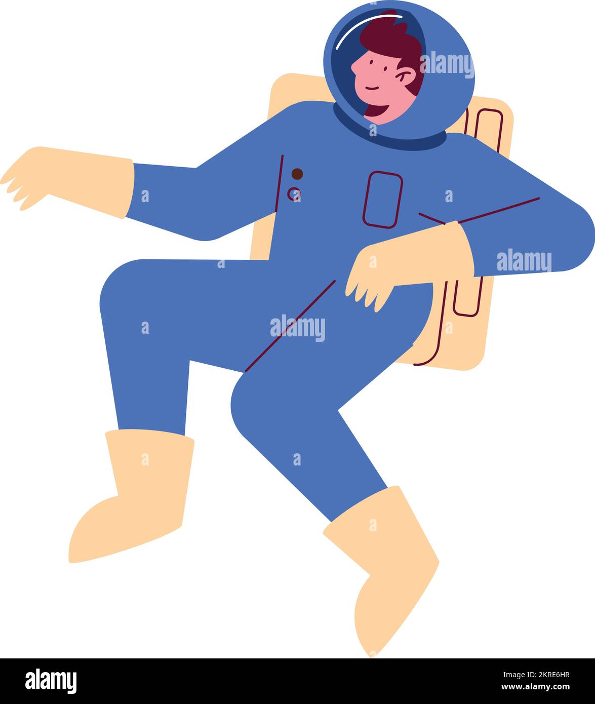astronaut floating with blue suit character Stock Vector Image & Art ...