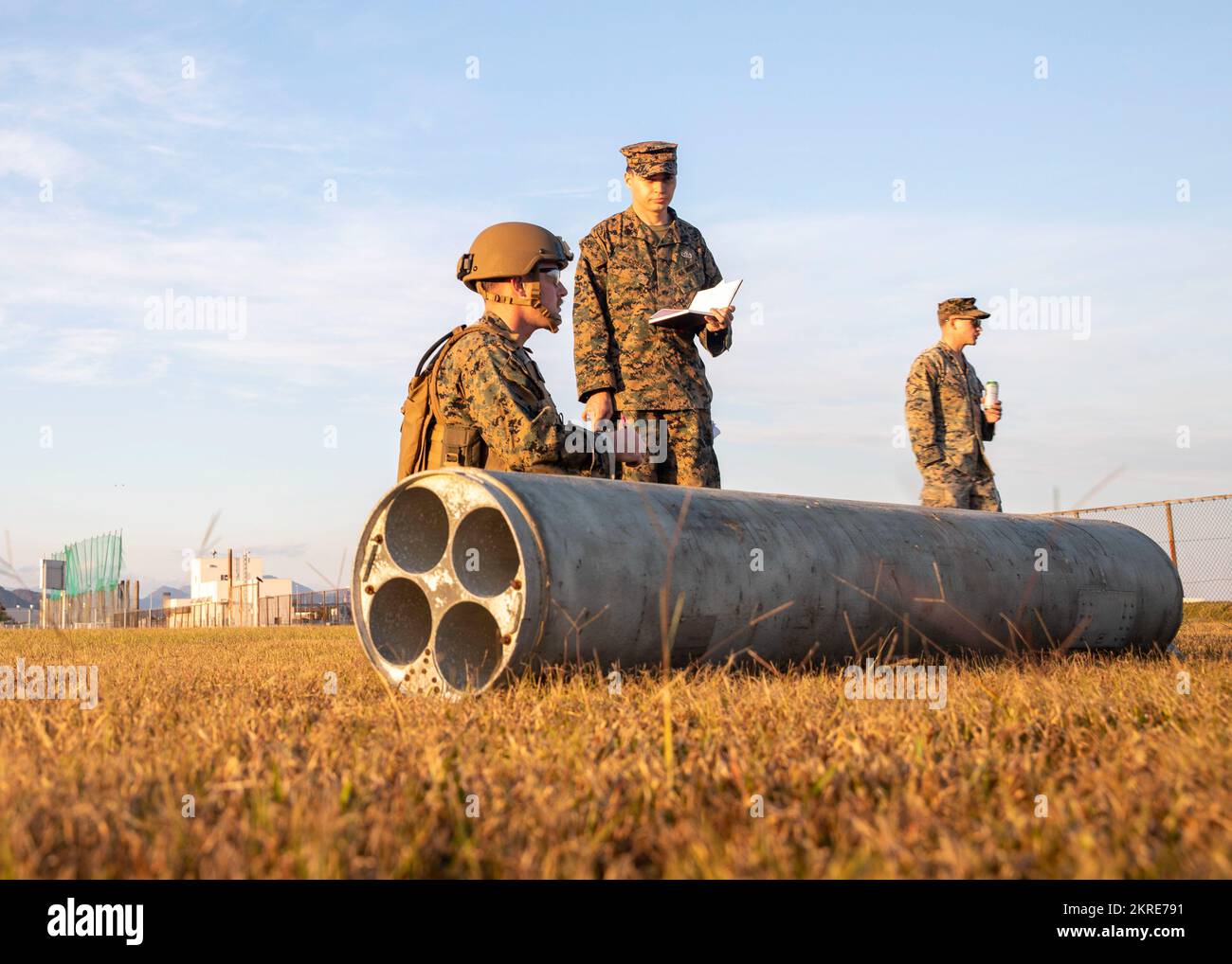 A U.S. Marine Corps explosive ordnance disposal technician assigned to ...