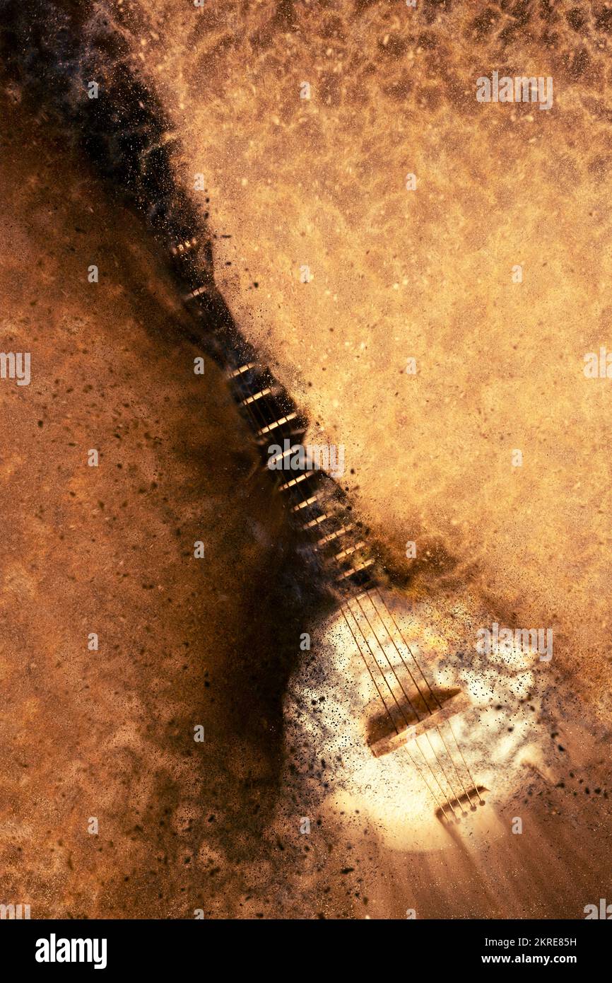 Earthy scene of musical roots, as sand and rubble from nations long ...