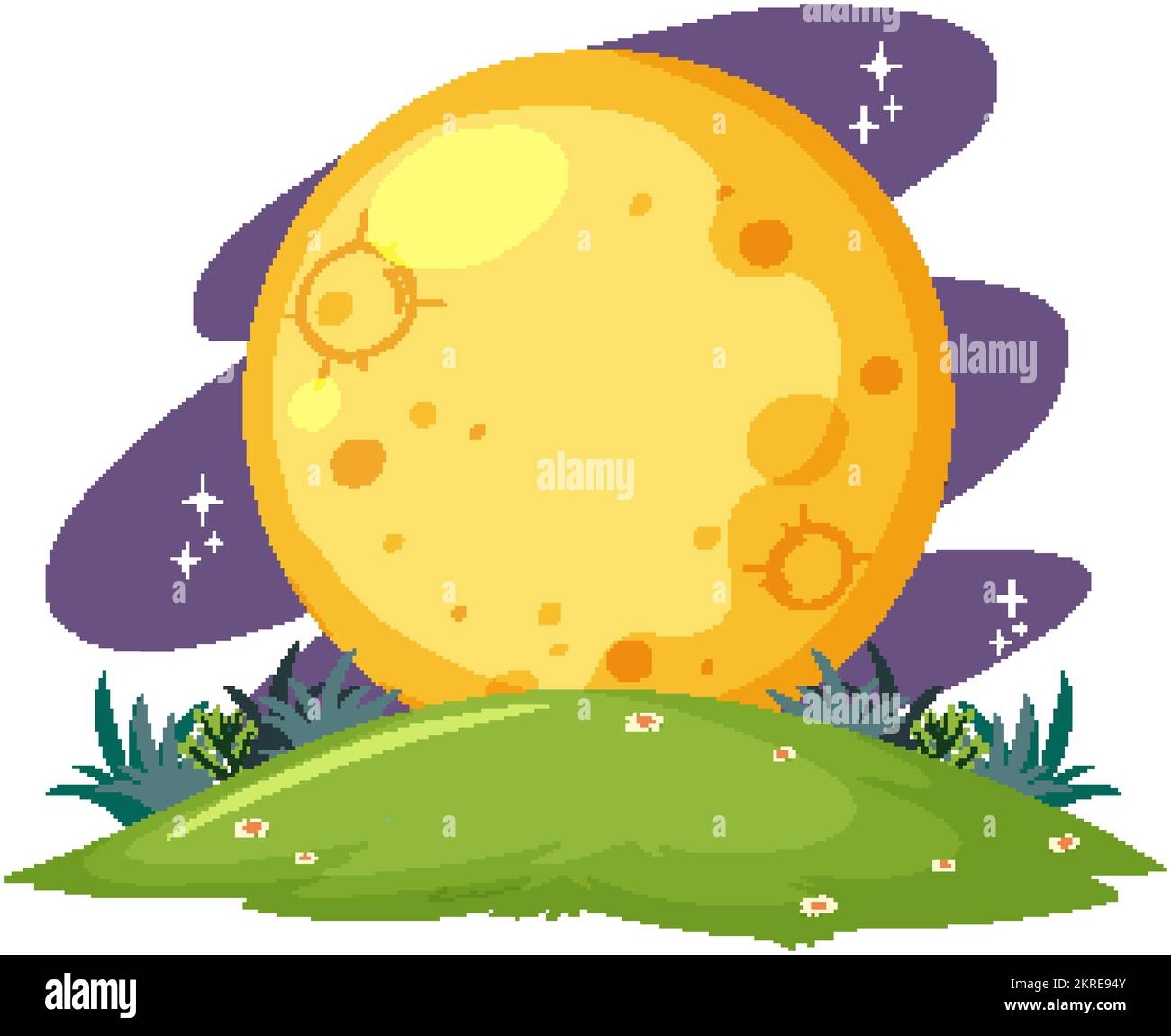 The big moon isolated background template illustration Stock Vector ...