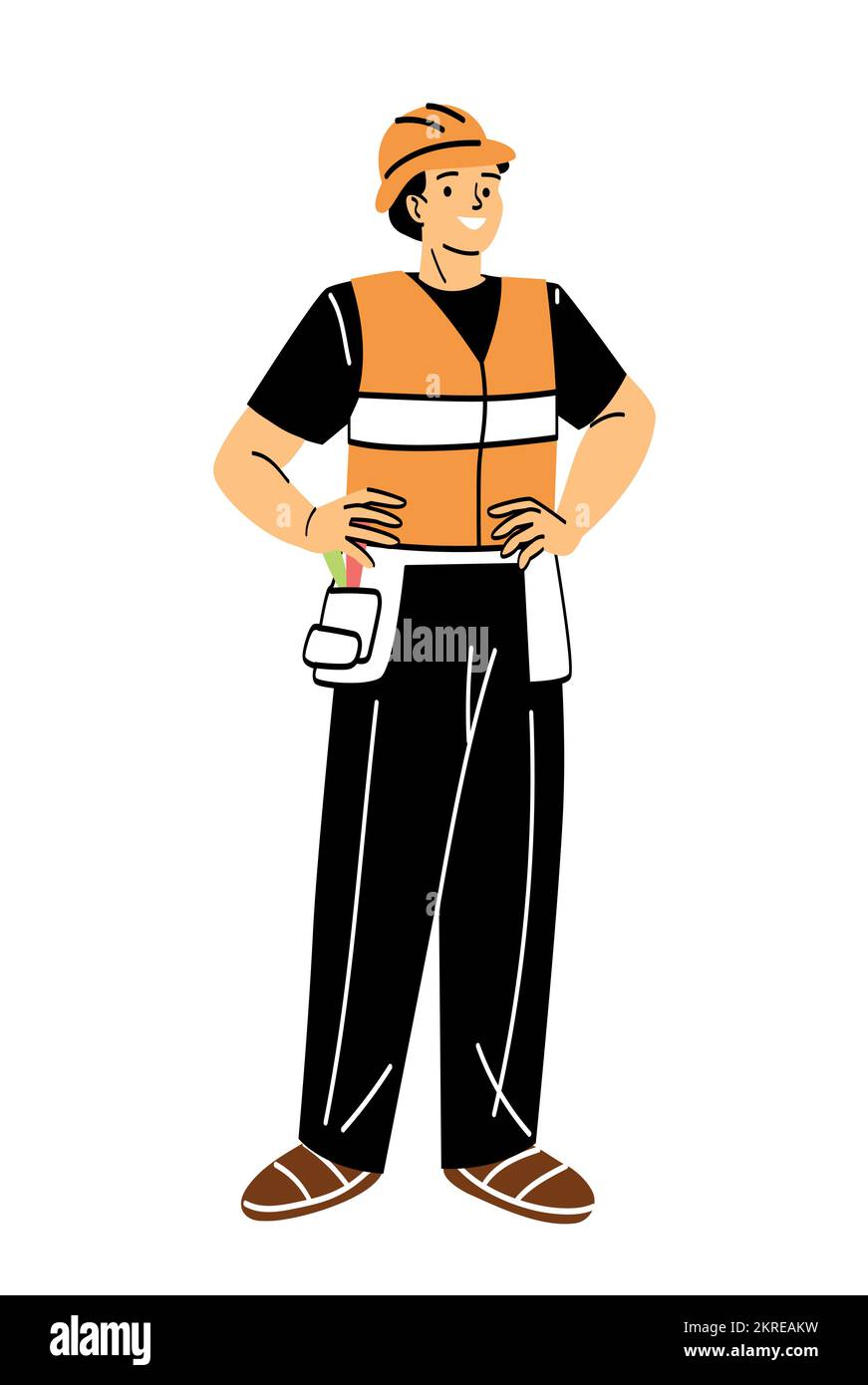Professional builder wearing hard hat Stock Vector Images - Alamy