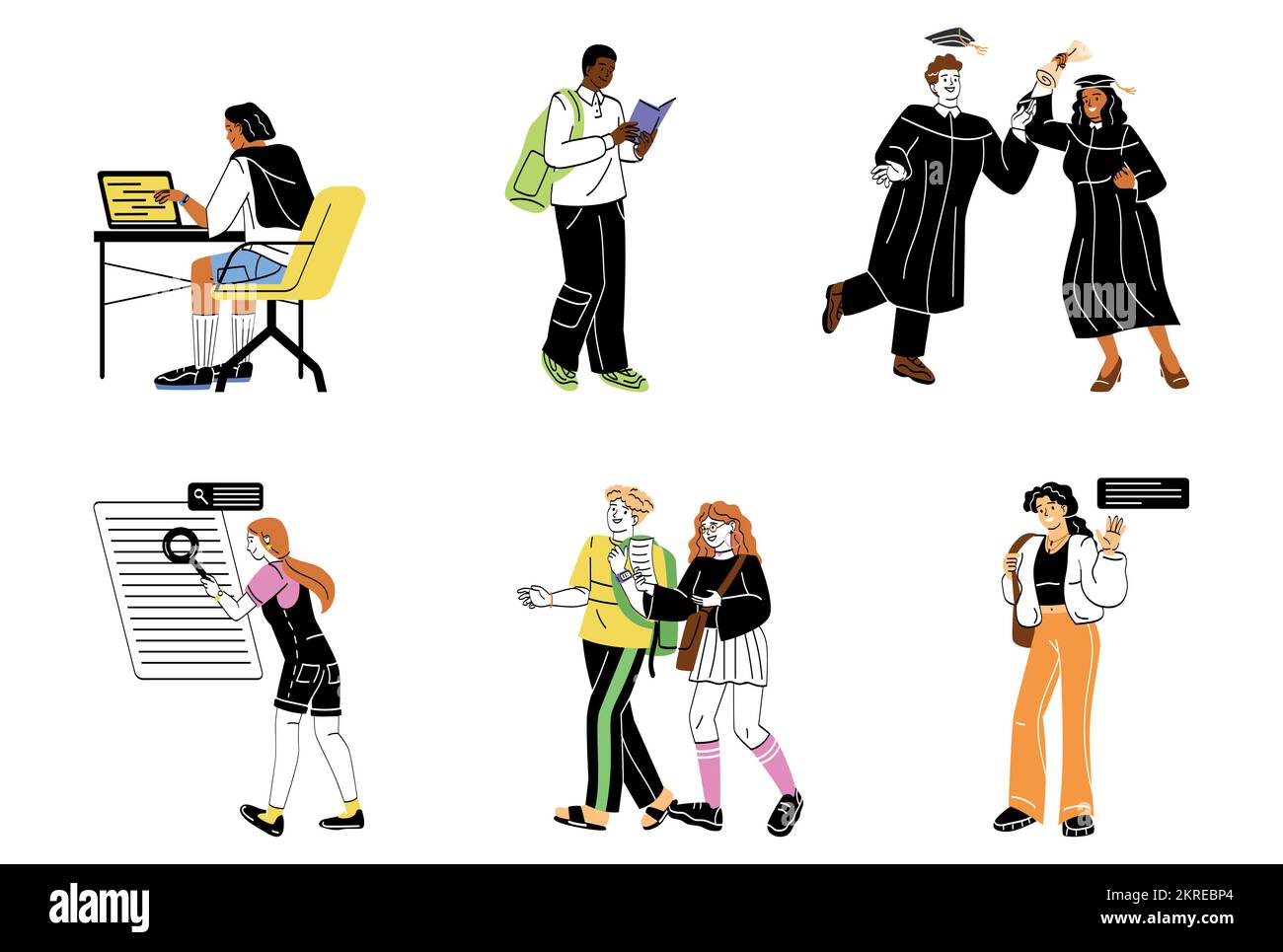 Set of different students Stock Vector Image & Art - Alamy