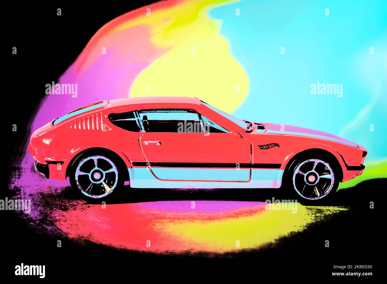 Retro car artwork on a funky splash of automotive revival with a VW SP2 ...