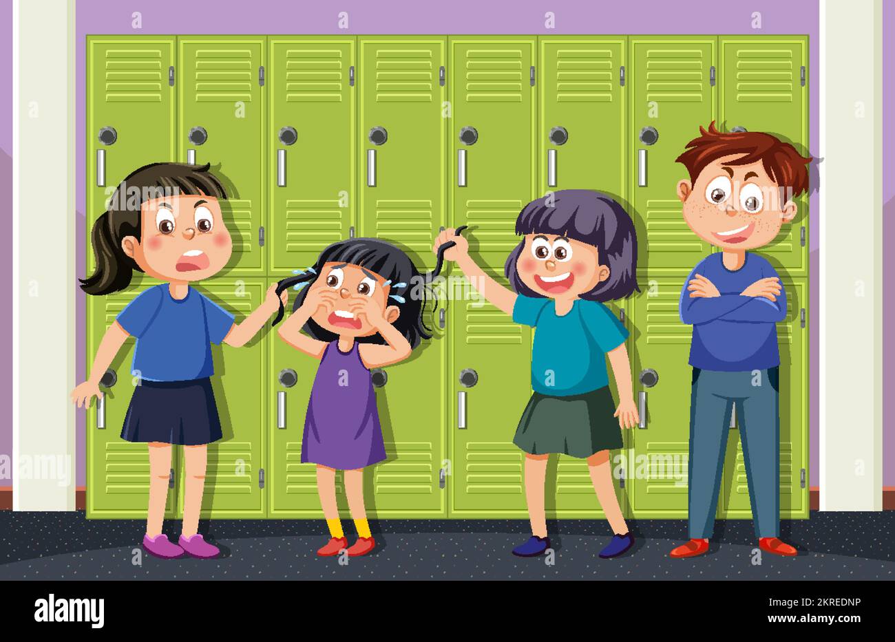 Kids bullying their friend at school illustration Stock Vector Image ...