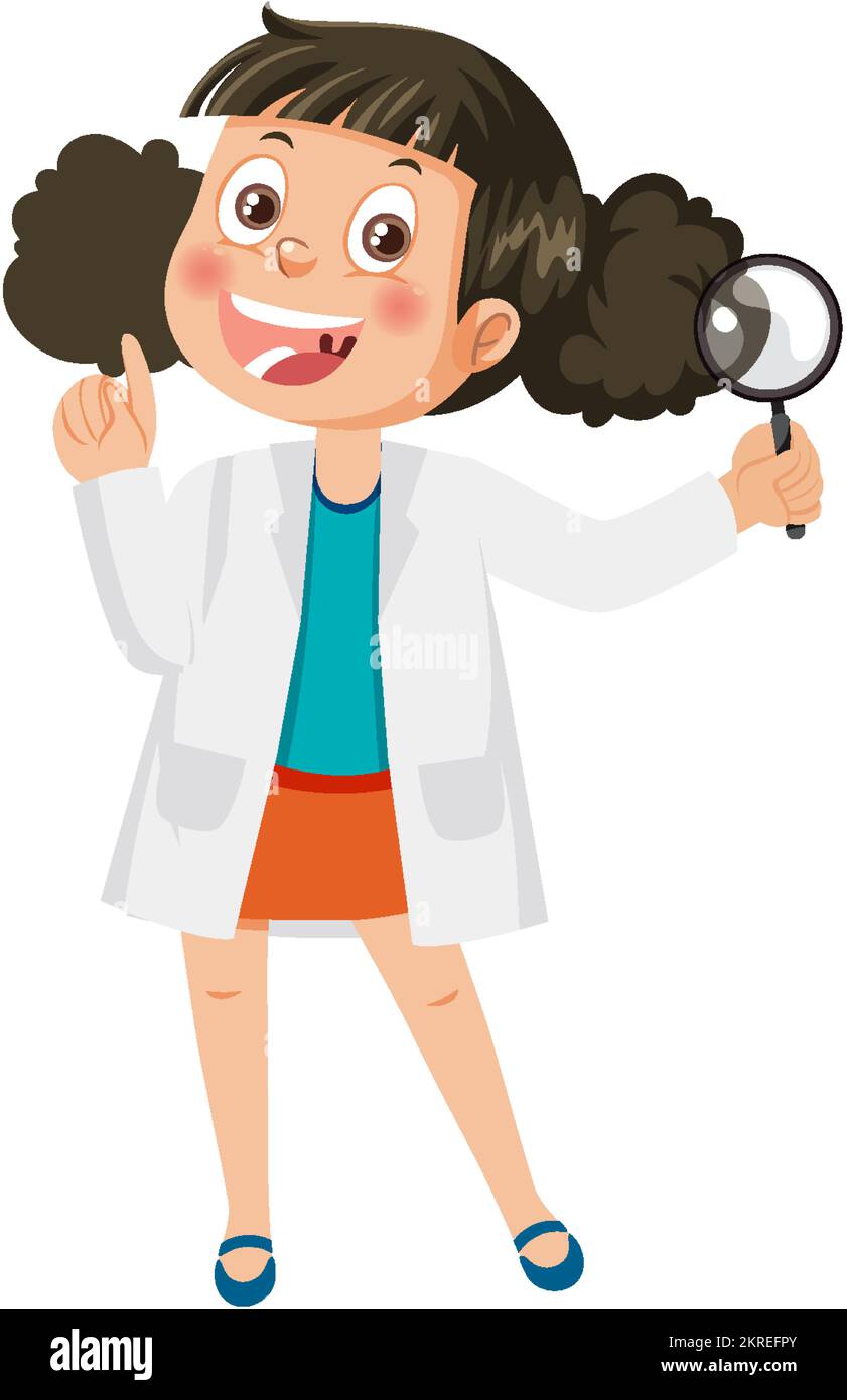 Scientist girl cartoon character illustration Stock Vector Image & Art ...
