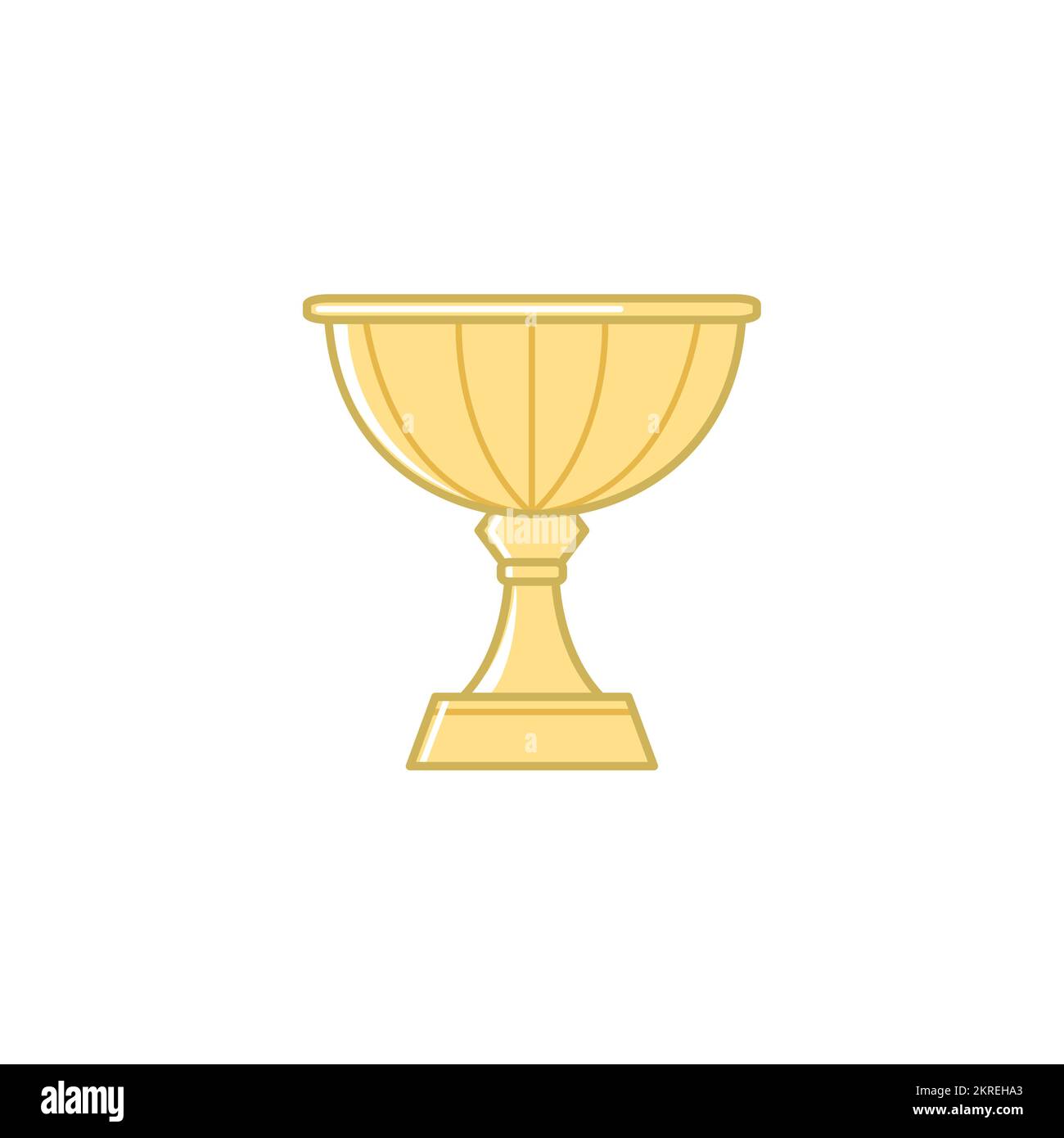 Gold trophy cup vector illustration clipart. Symbol of victory, first ...