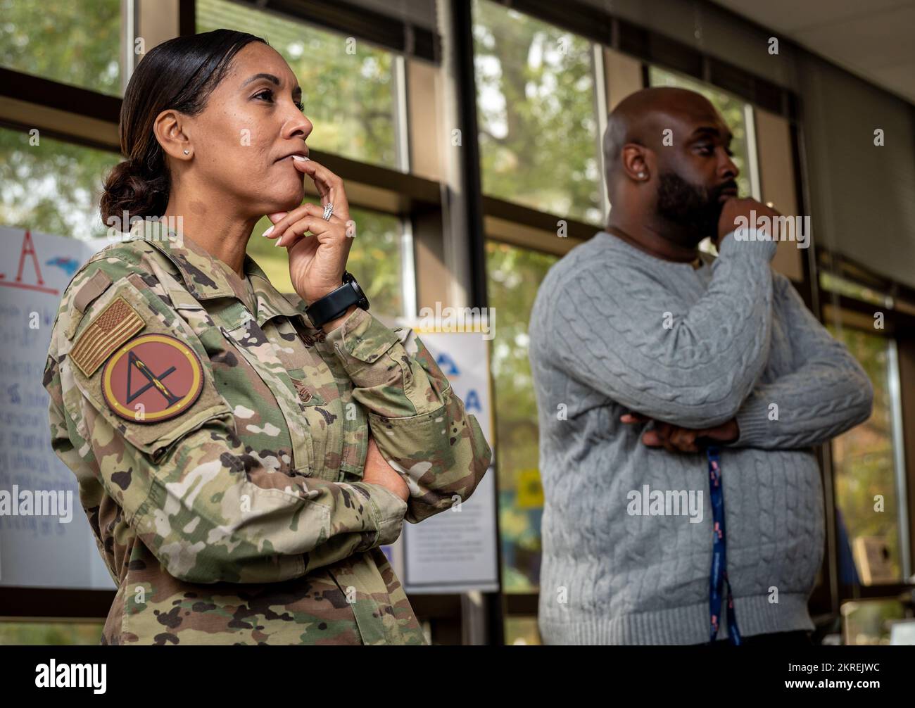 Chief Master Sgt. Sonia Lee (left), 15th Air Force command chief, and ...