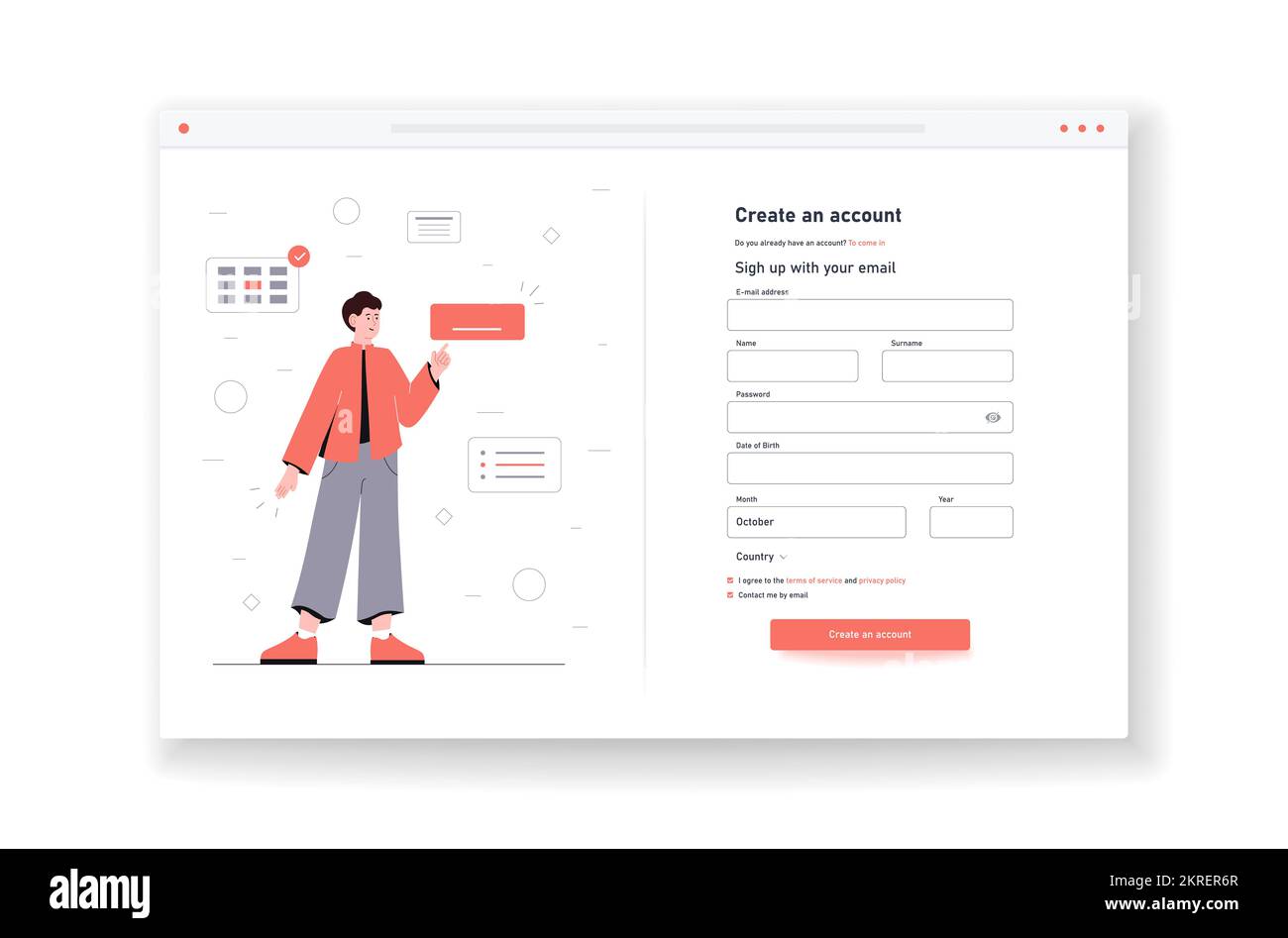 Online registration screen Stock Vector Image & Art - Alamy