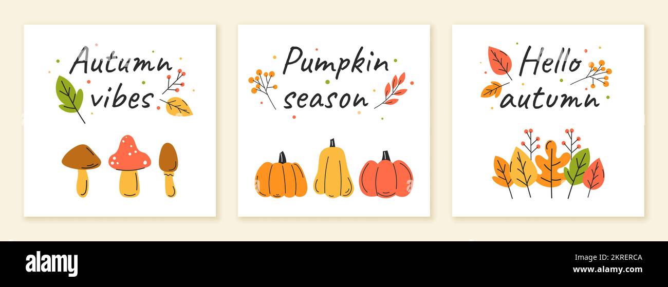 Autumn posters set Stock Vector Image & Art - Alamy