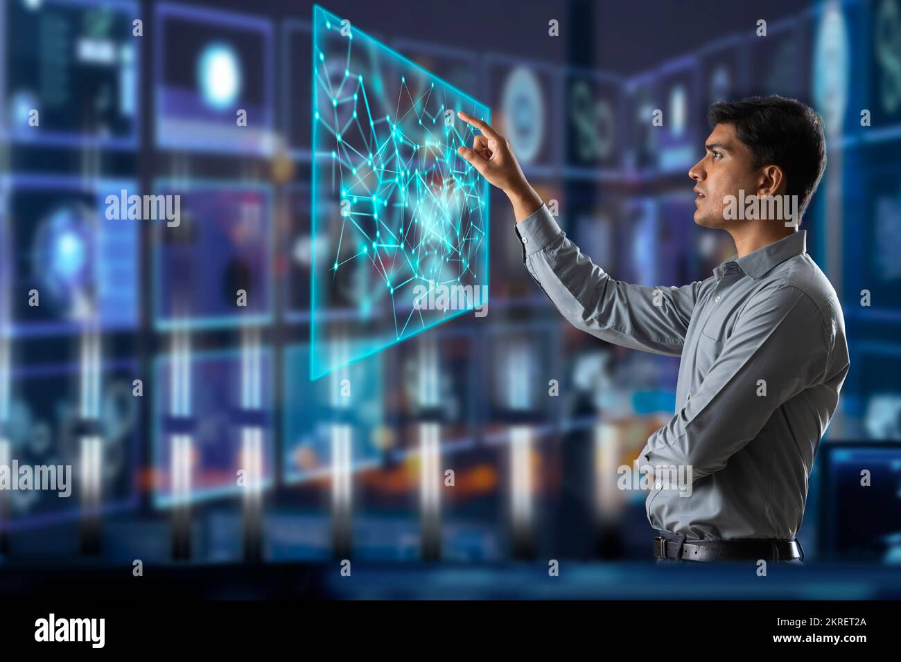 Businessman working virtual projection hi-res stock photography and ...