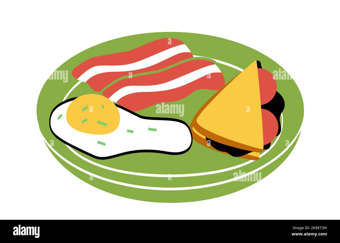 Fried bacon icon flat Cut Out Stock Images & Pictures - Alamy
