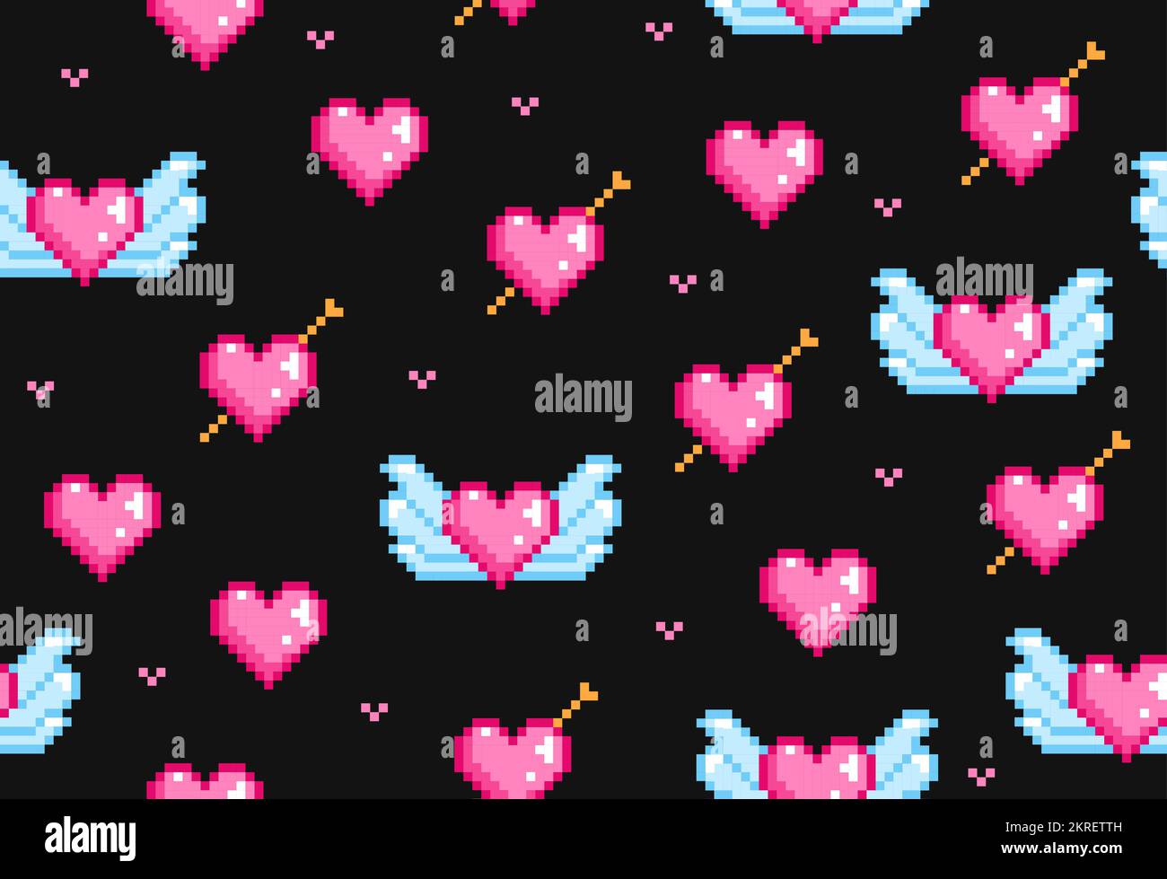 Love pixel hearts seamless hi-res stock photography and images - Alamy
