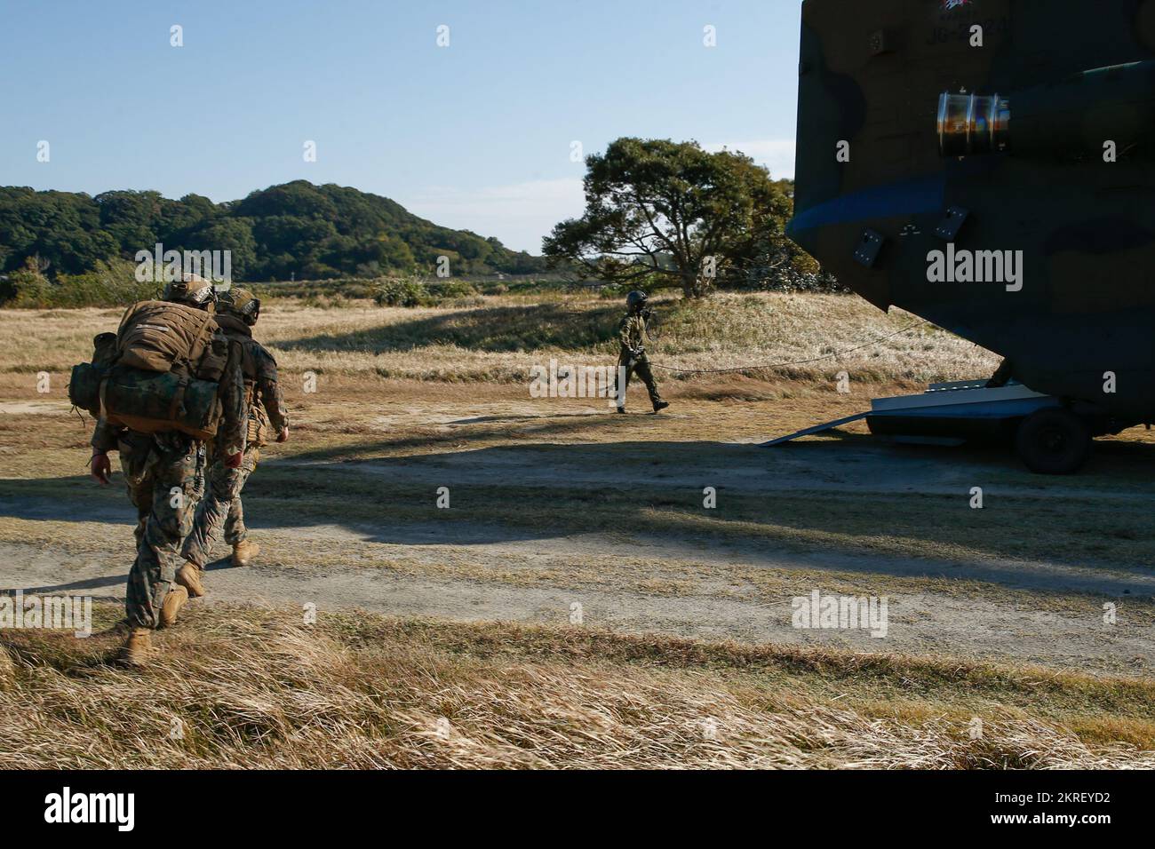 U.S. Marines with 1st Battalion, 2d Marines and members of the Japan ...