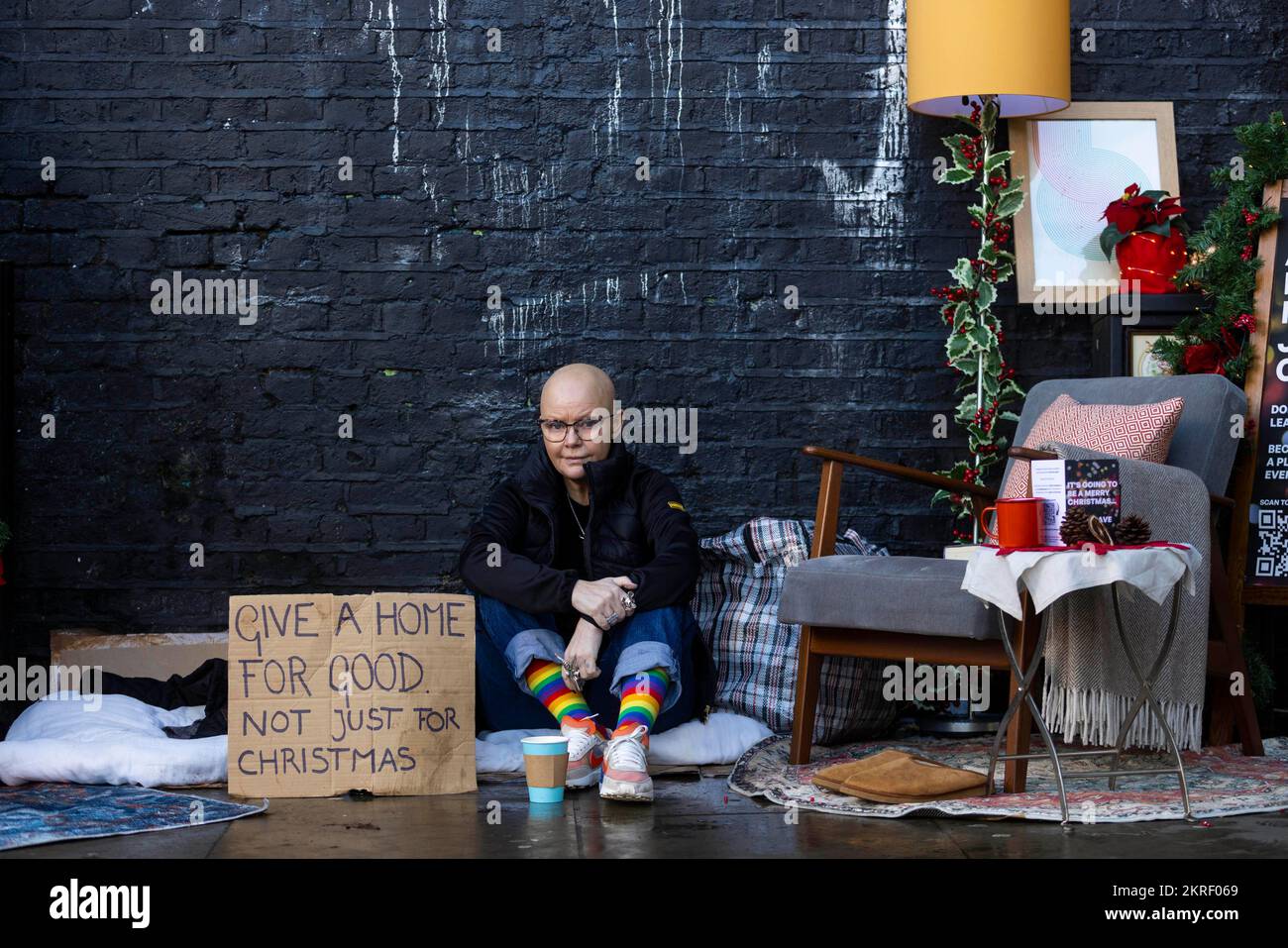 EDITORIAL USE ONLY Gail Porter sitting in a new installation by Single ...