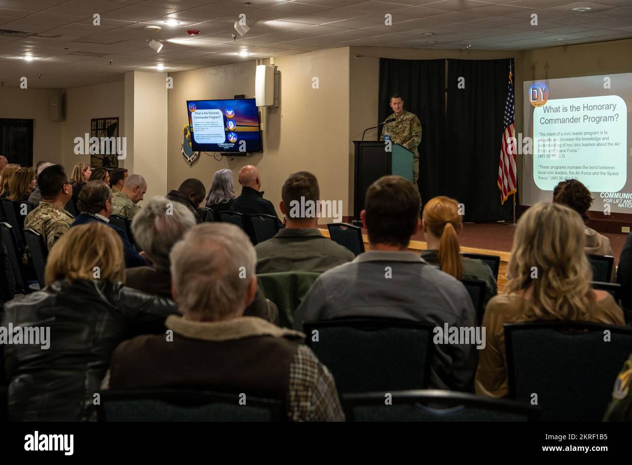 Col. Joseph Kramer, 7th Bomb Wing commander, speaks at an Honorary ...