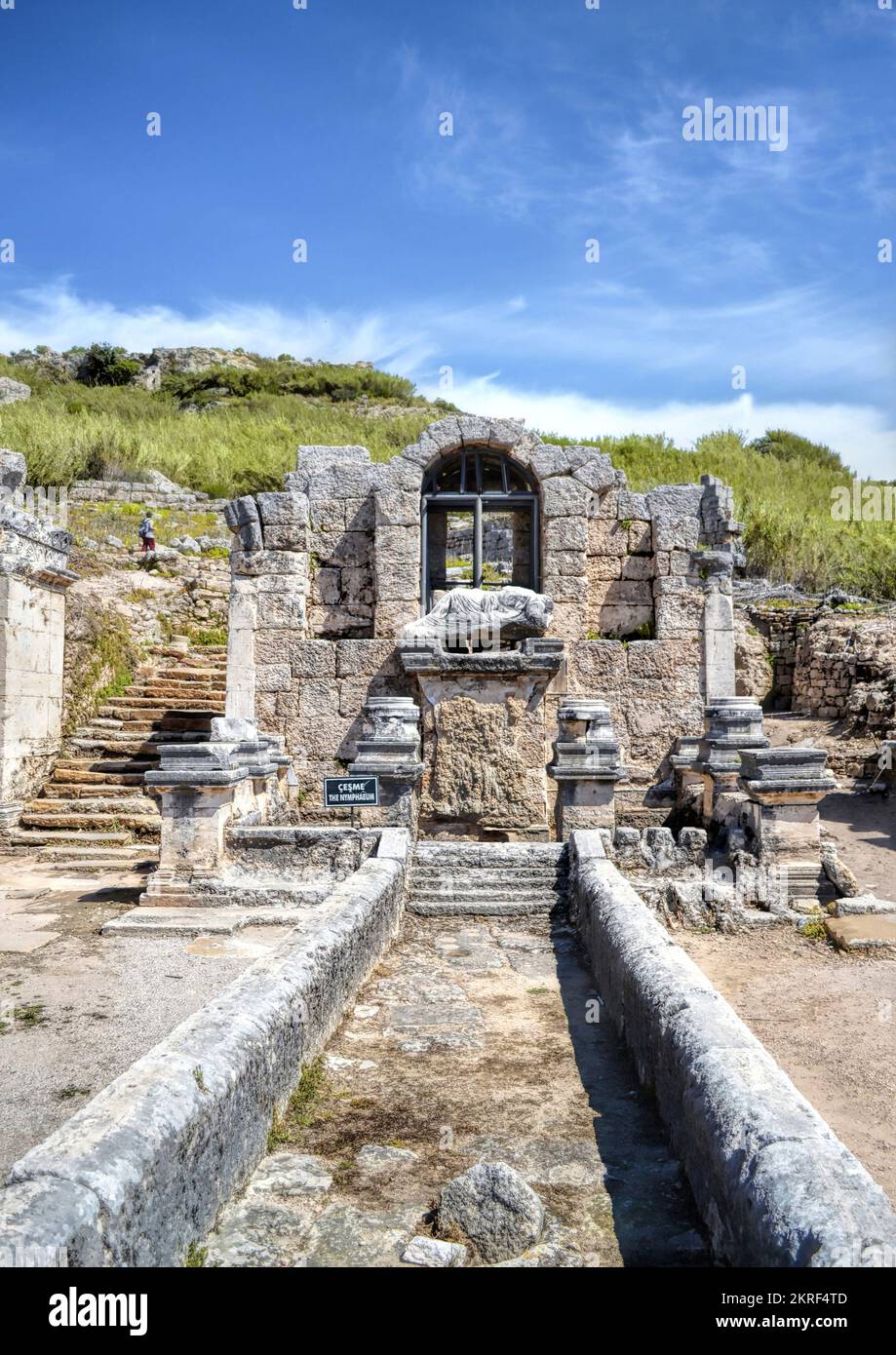 Antalya, Turkey, May 2014: Nymphaeum of Perge. Ruins of ancient ...